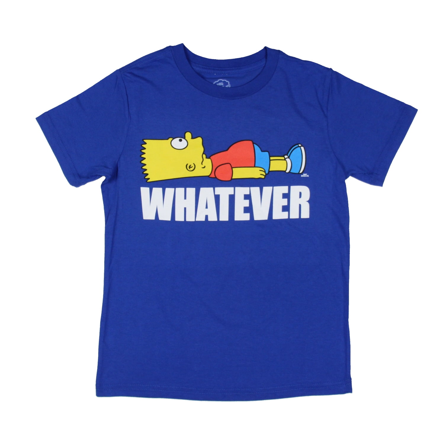 The Simpsons Boy's Bart Whatever Graphic T-Shirt Crewneck Blue ...