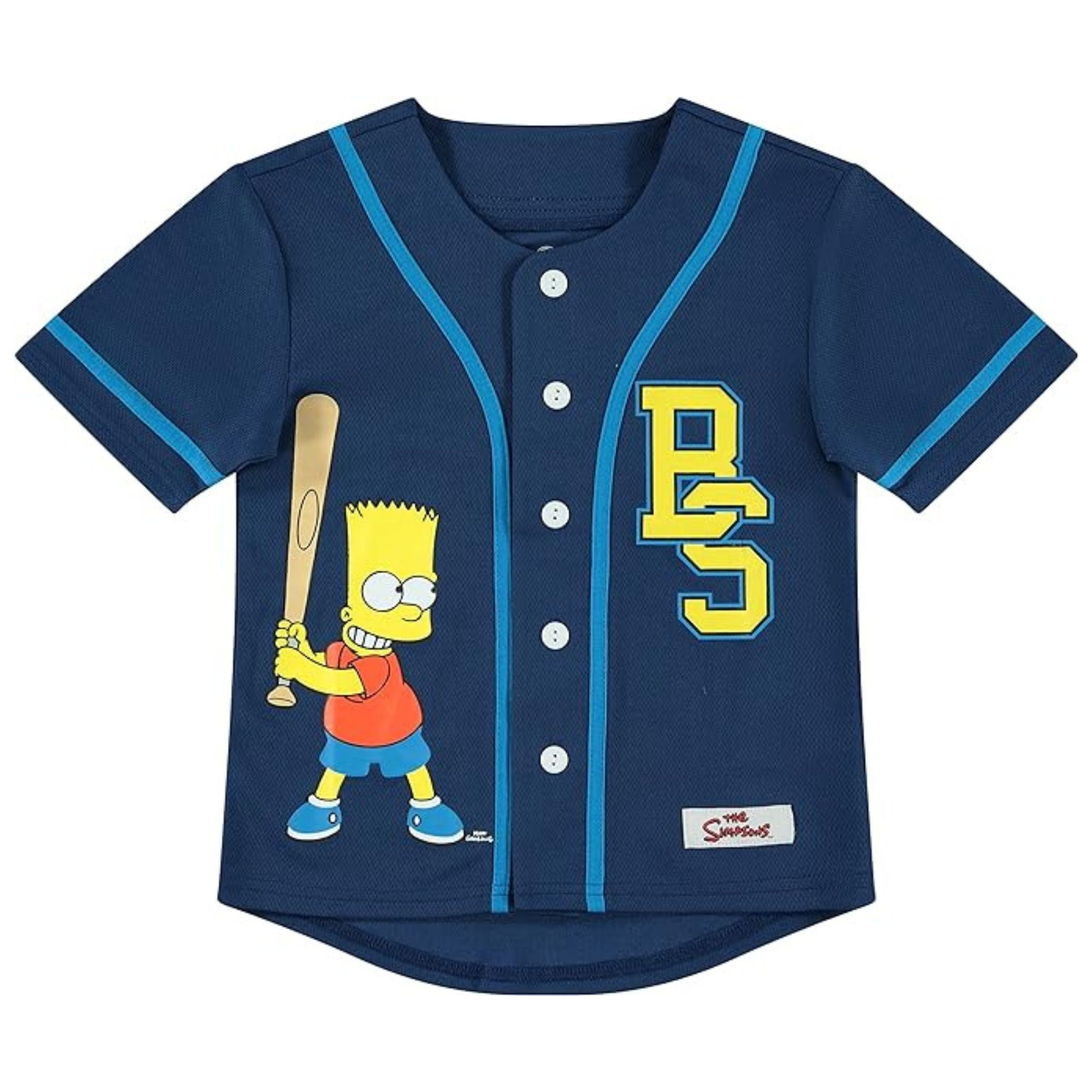 The Simpsons Boy's Baseball Jersey, Classic Cartoon Printed Bart ...