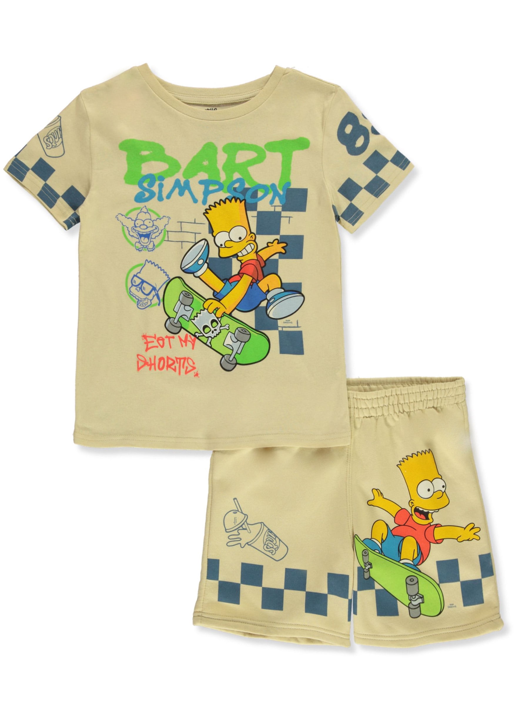 The Simpsons Boys' 2-Piece Radical Bart Shorts Set Outfit Color: tan ...