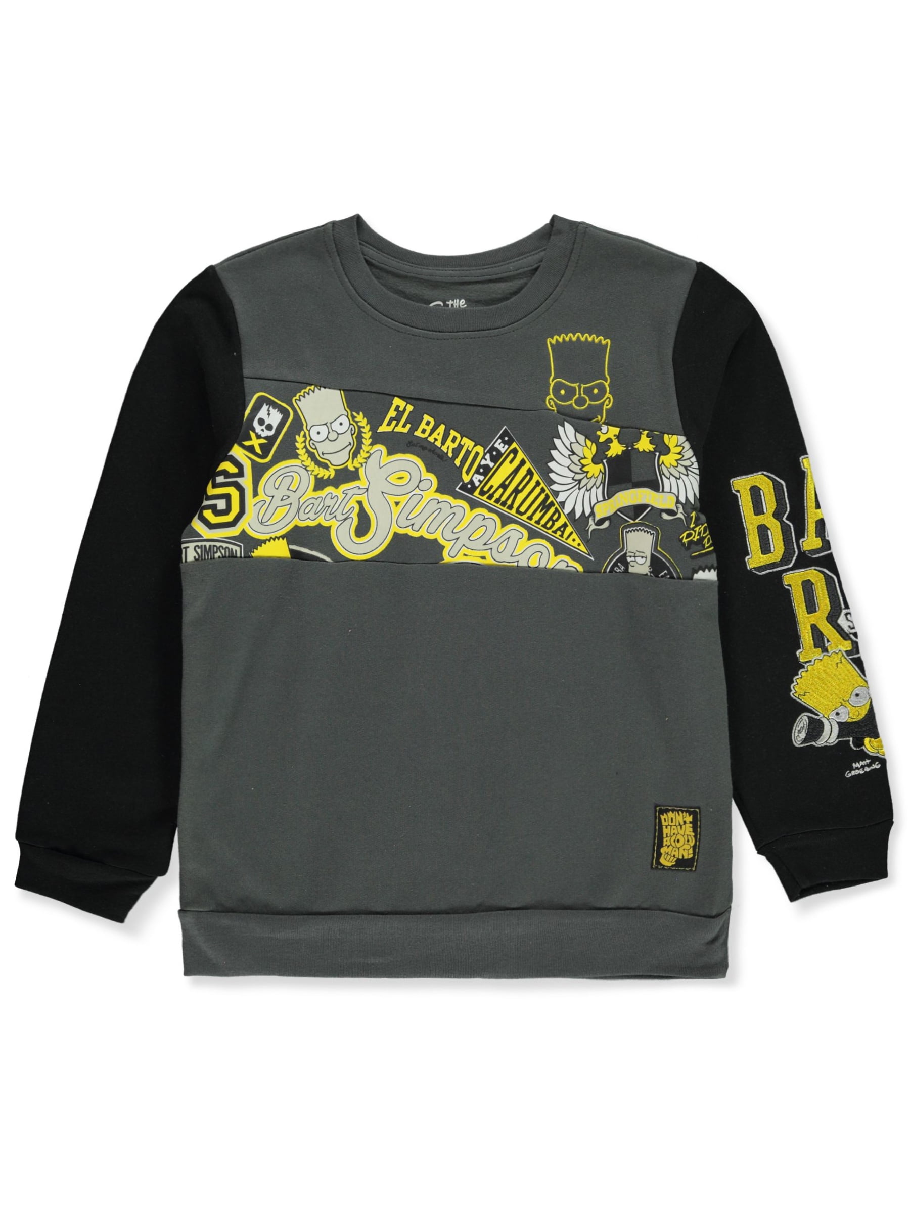 The Simpsons Boys' Bart Simpson Sweatshirt Color: gray Size: 14 - 16 ...