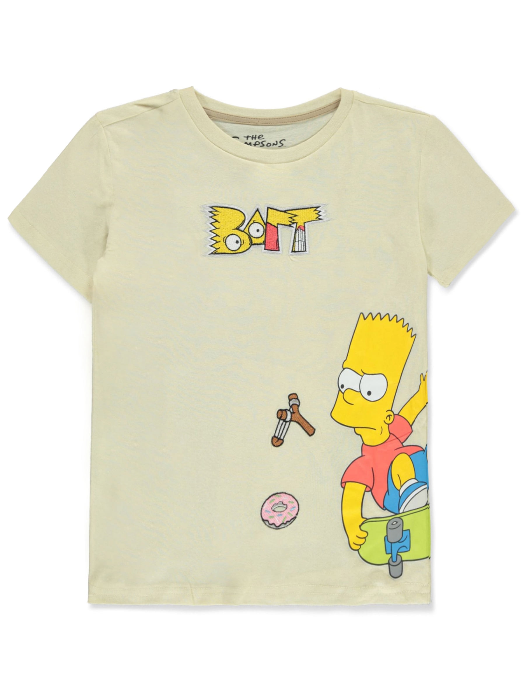 The Simpsons Boys' Bart Simpson Wrap T-Shirt Color: off white Size: 10 ...