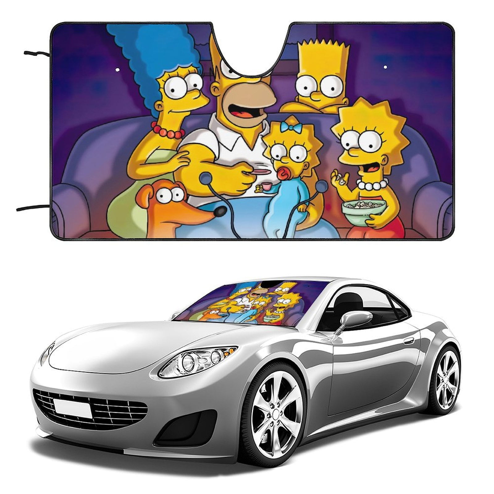 The Simpsons Car Window Sun Shade Visor, Car Sunshade Front, Windshield ...