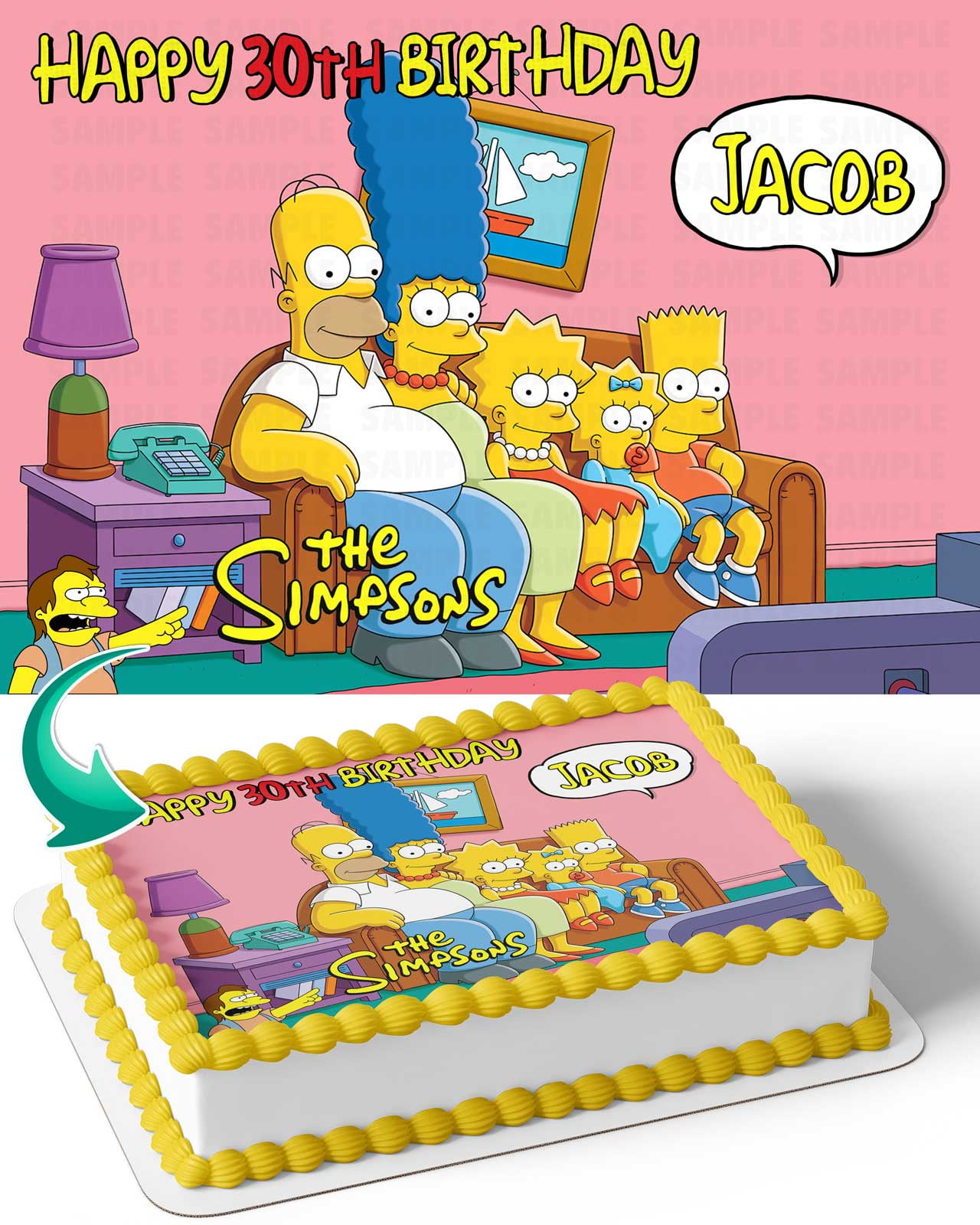 The Simpsons Edible Image Cake Topper Personalized Birthday Sheet ...
