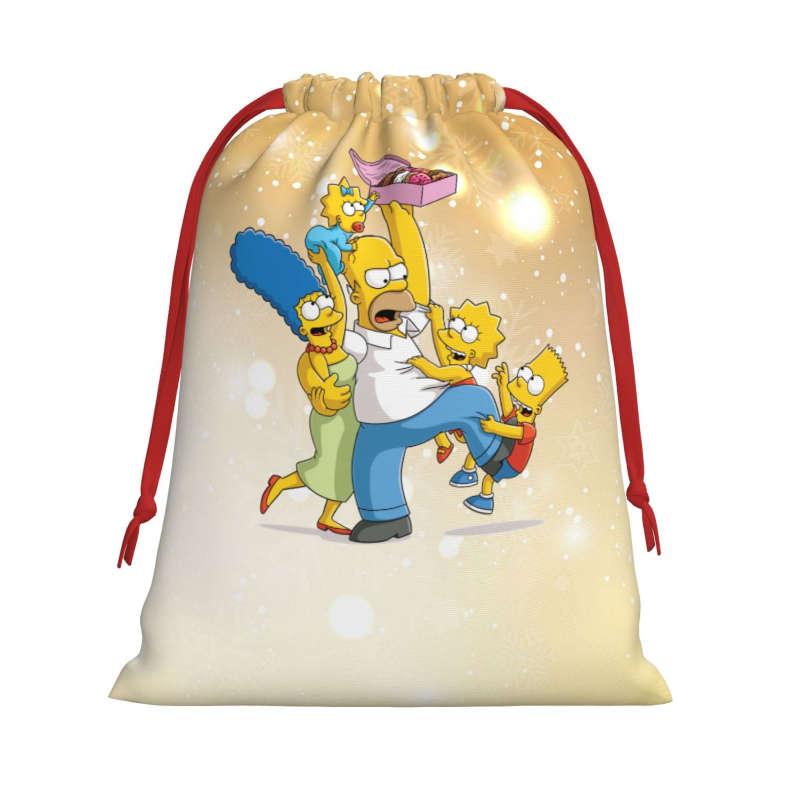 The Simpsons Family Christmas Gift Bag Drawstring Xmas Candy Gift Bag ...