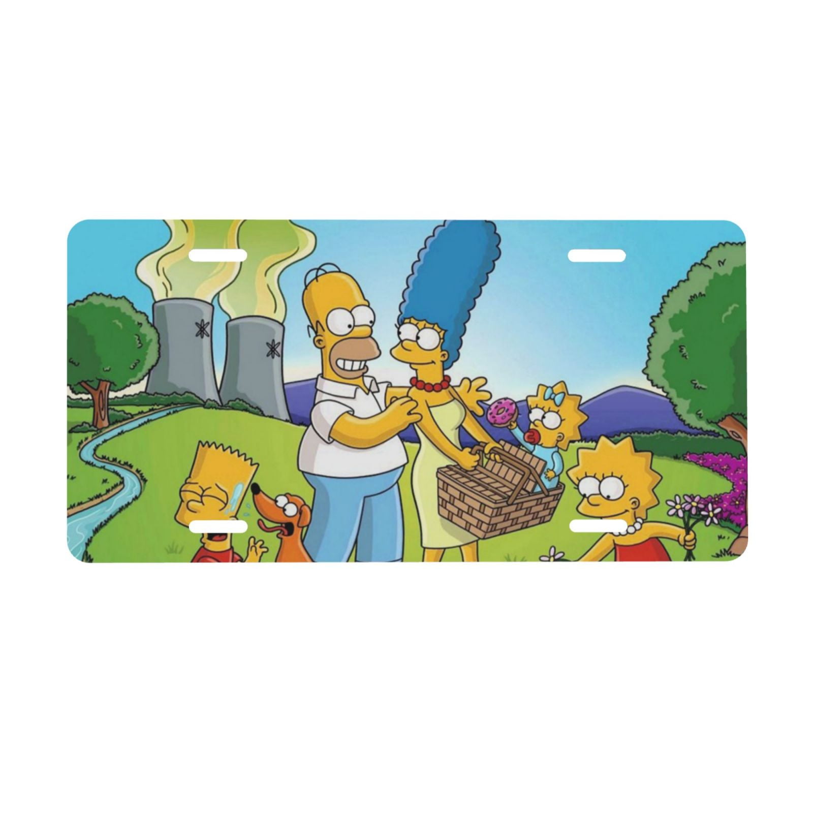 The Simpsons Family License Plate Cover Vanity Tag Decorative Aluminum ...