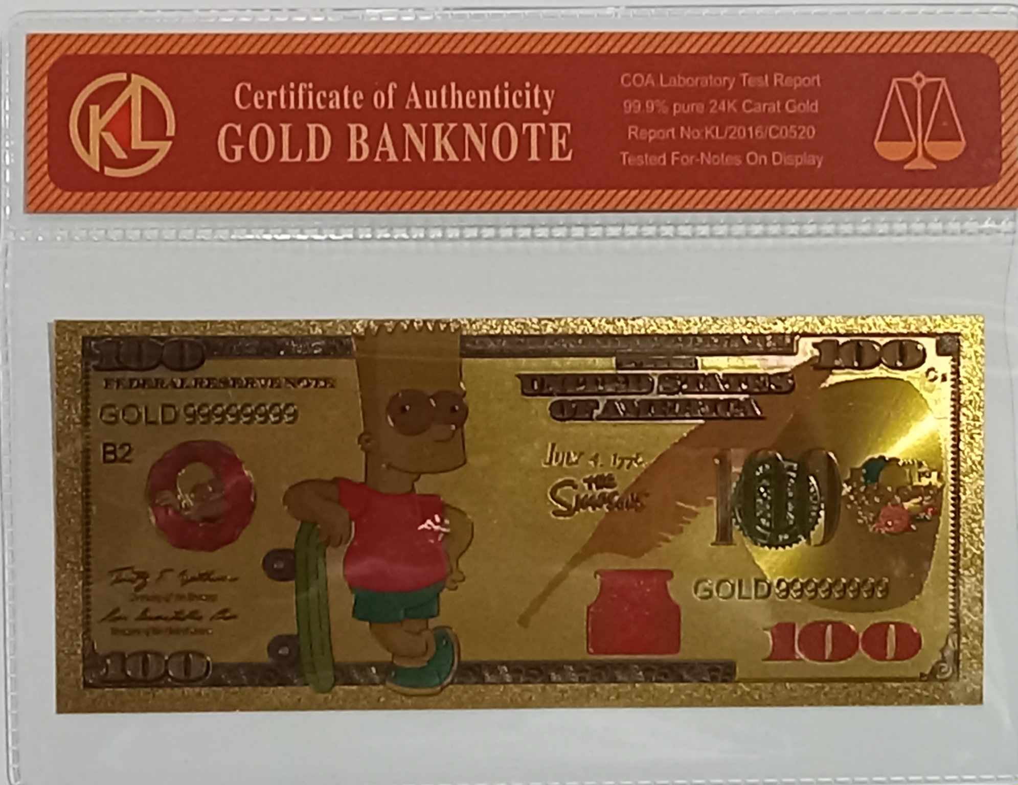 The Simpsons Featuring Bart Simpson 24KT Gold Foil Collectible Bank ...