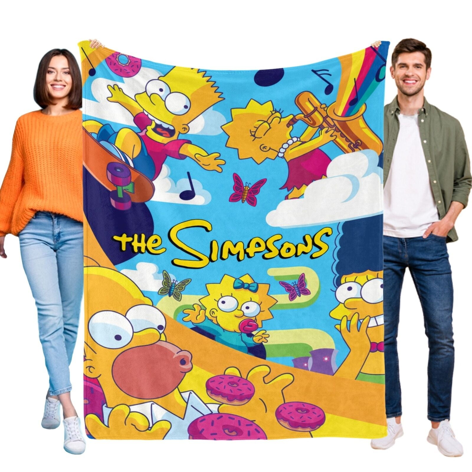 The Simpsons Flannel Blanket Soft Bed Sofa Throw Birthday Gift All ...