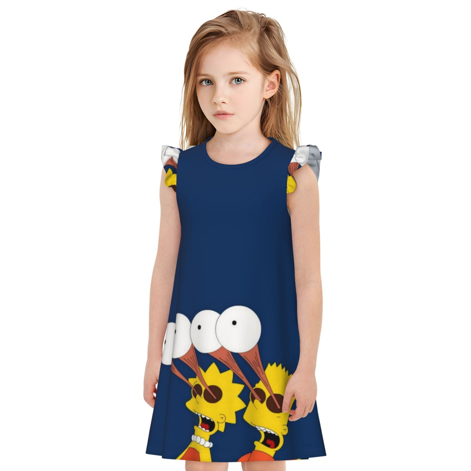 The Simpsons Fun Bart Girl's Nightgowns Pajamas Dress Soft Children ...