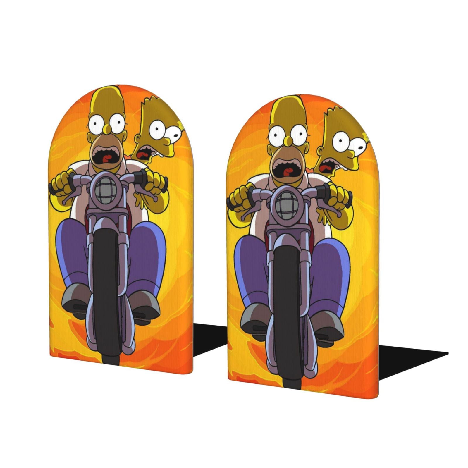 The Simpsons Funny Bookends Wood Book Divider Shelves Non-Skid Book ...
