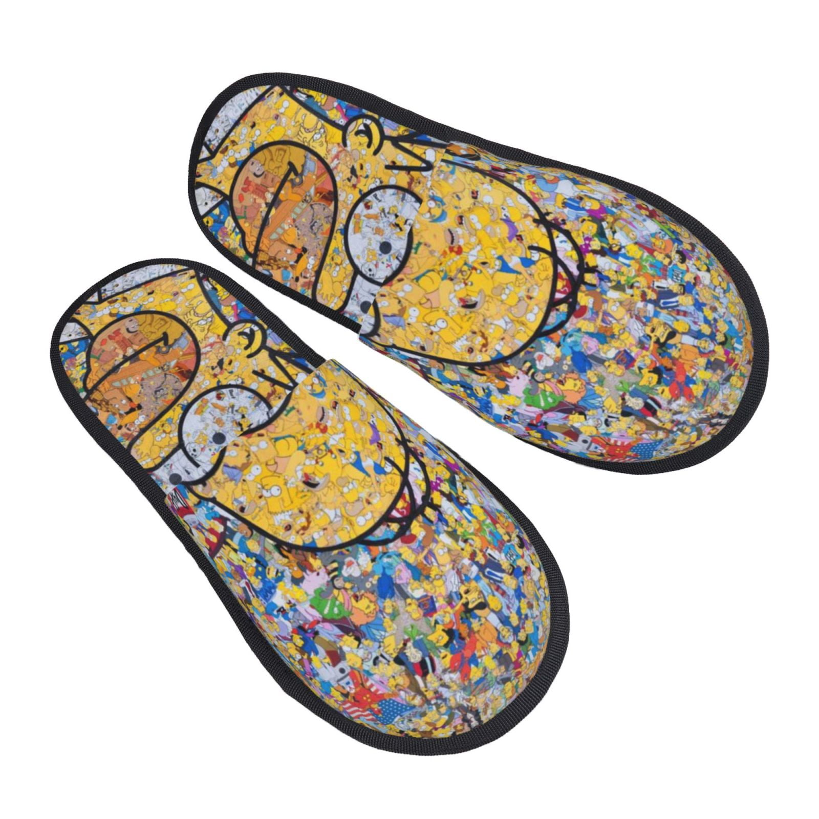 The Simpsons Furry Slippers For Men Women Fuzzy House Slippers Winter ...