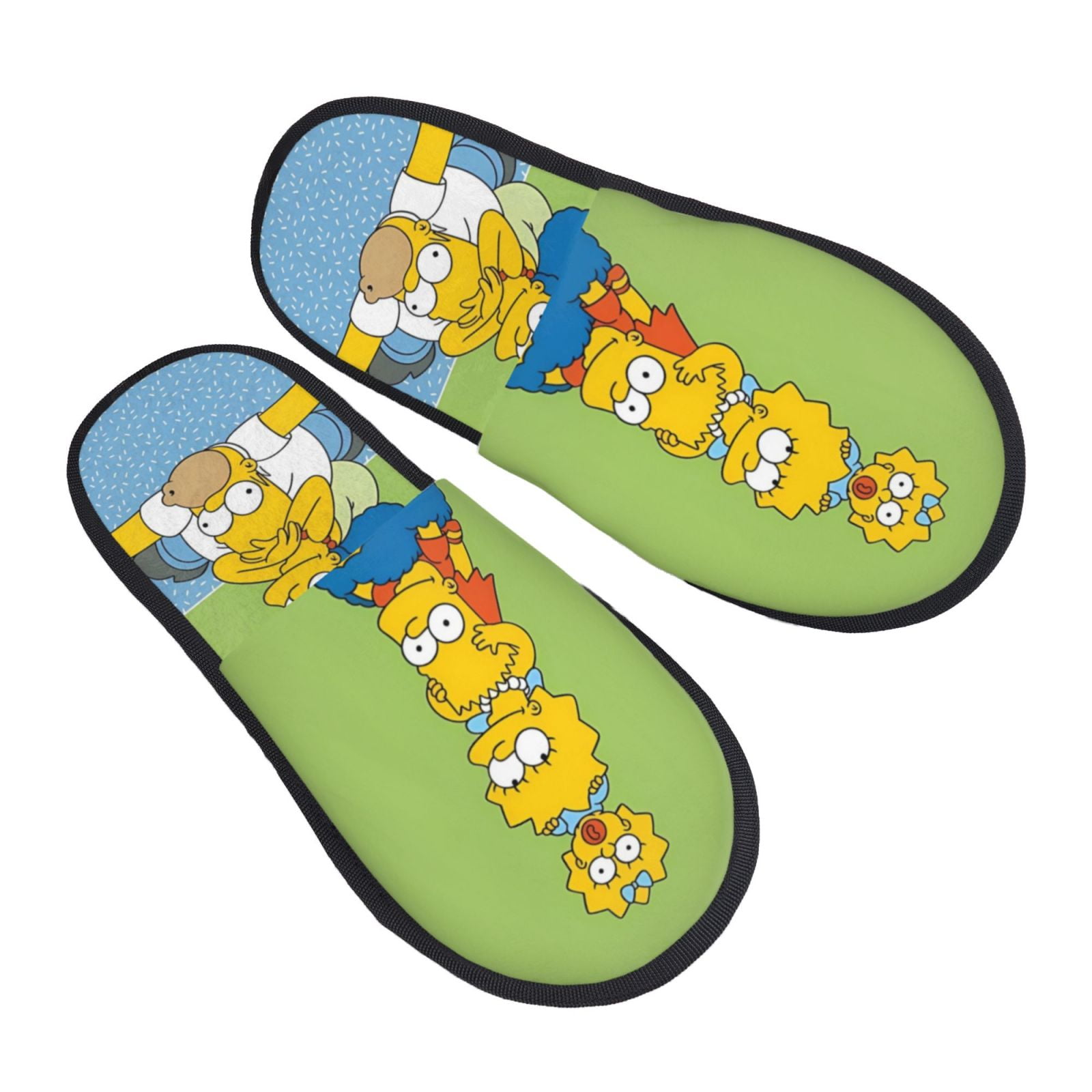 The Simpsons Furry Slippers For Men Women Fuzzy House Slippers Winter ...