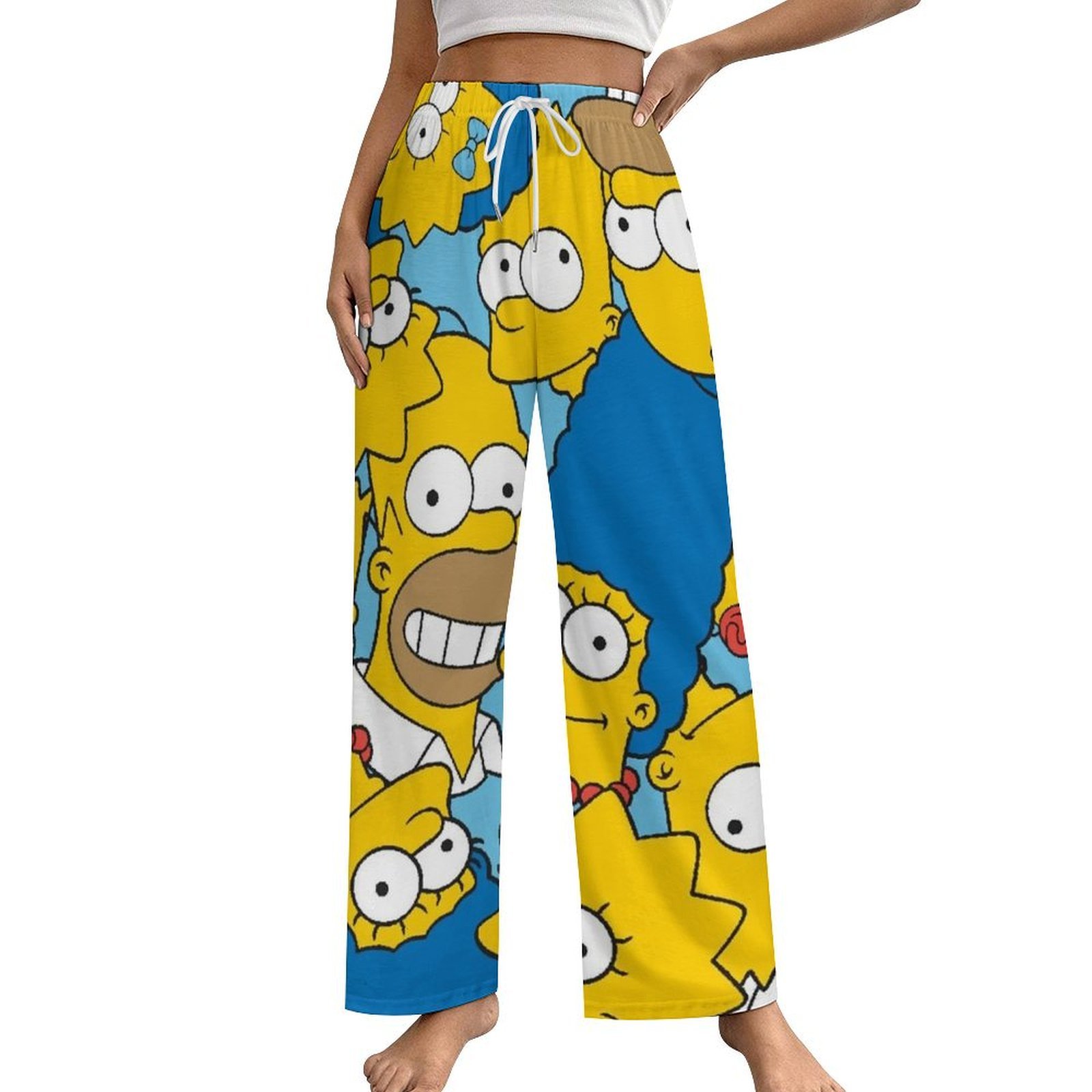 The Simpsons Head Women's Pajama Pants Novelty Daily Cozy Lounge Sleep ...