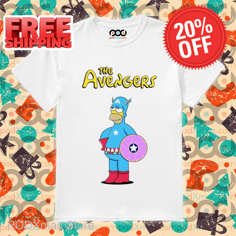 The Simpsons Homer Simpson Captain America The Avengers Funny Shirt ...