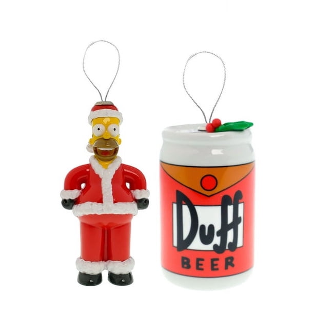 The Simpsons Homer Simpson and Duff Beer Tree Ornaments 2ct - Walmart ...