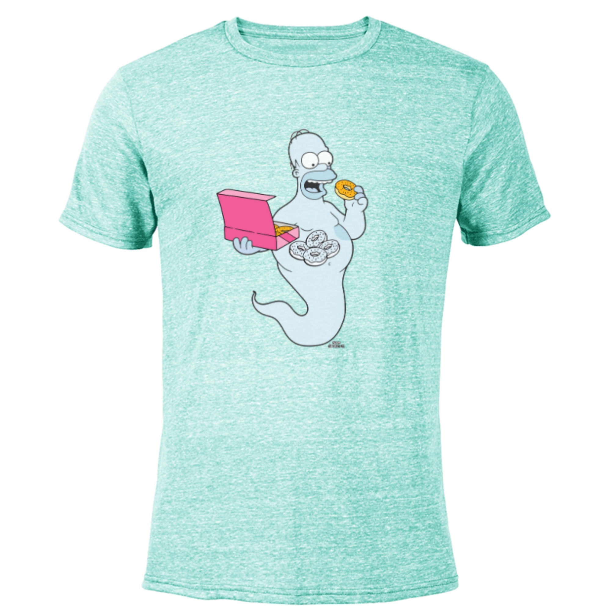 The Simpsons Homer Simson Ghost Donuts - Short Sleeve Blended T-Shirt ...