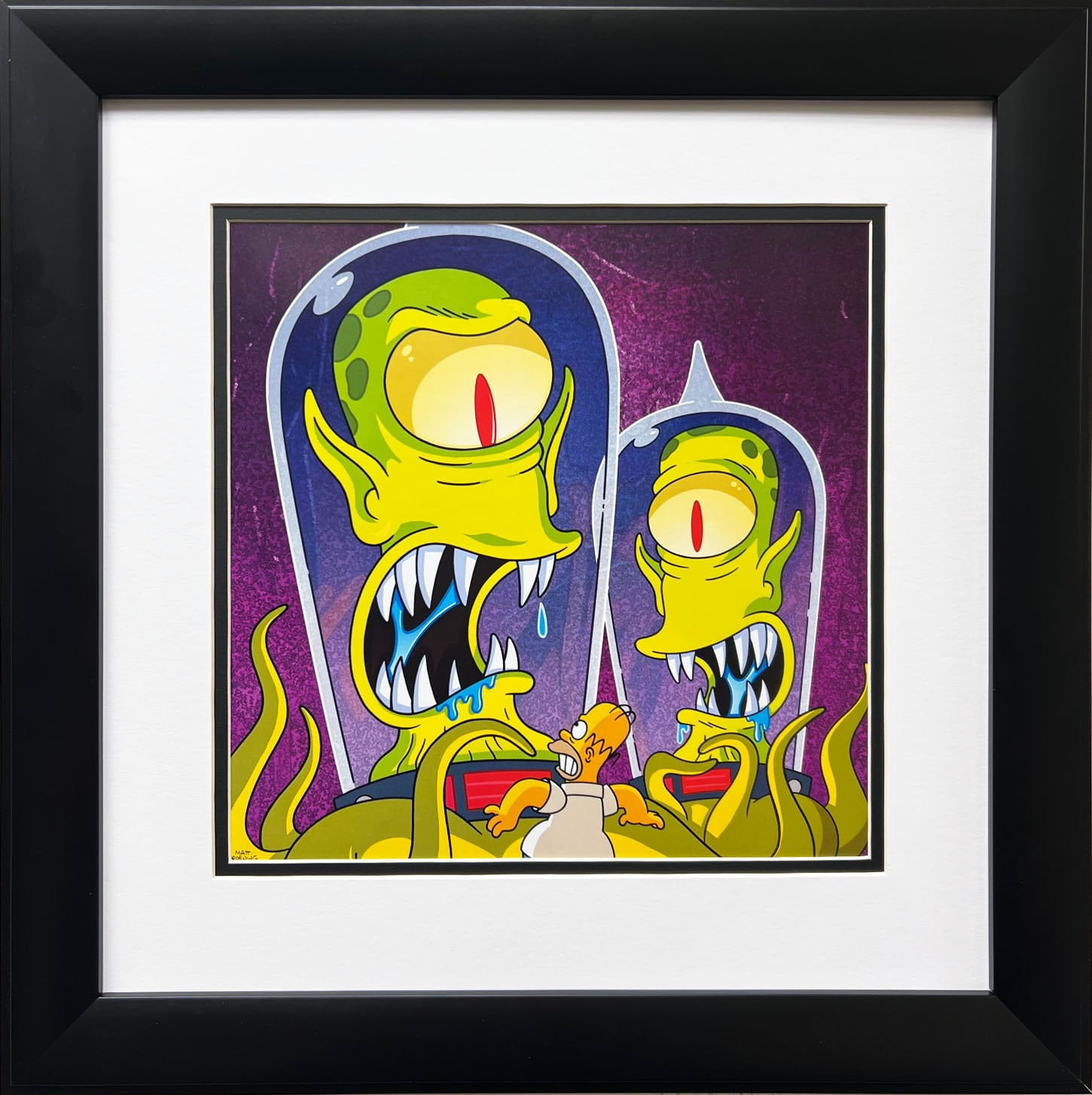 The Simpsons "Homer With Kang & Kodos" CUSTOM FRAMED ART Print Generic ...