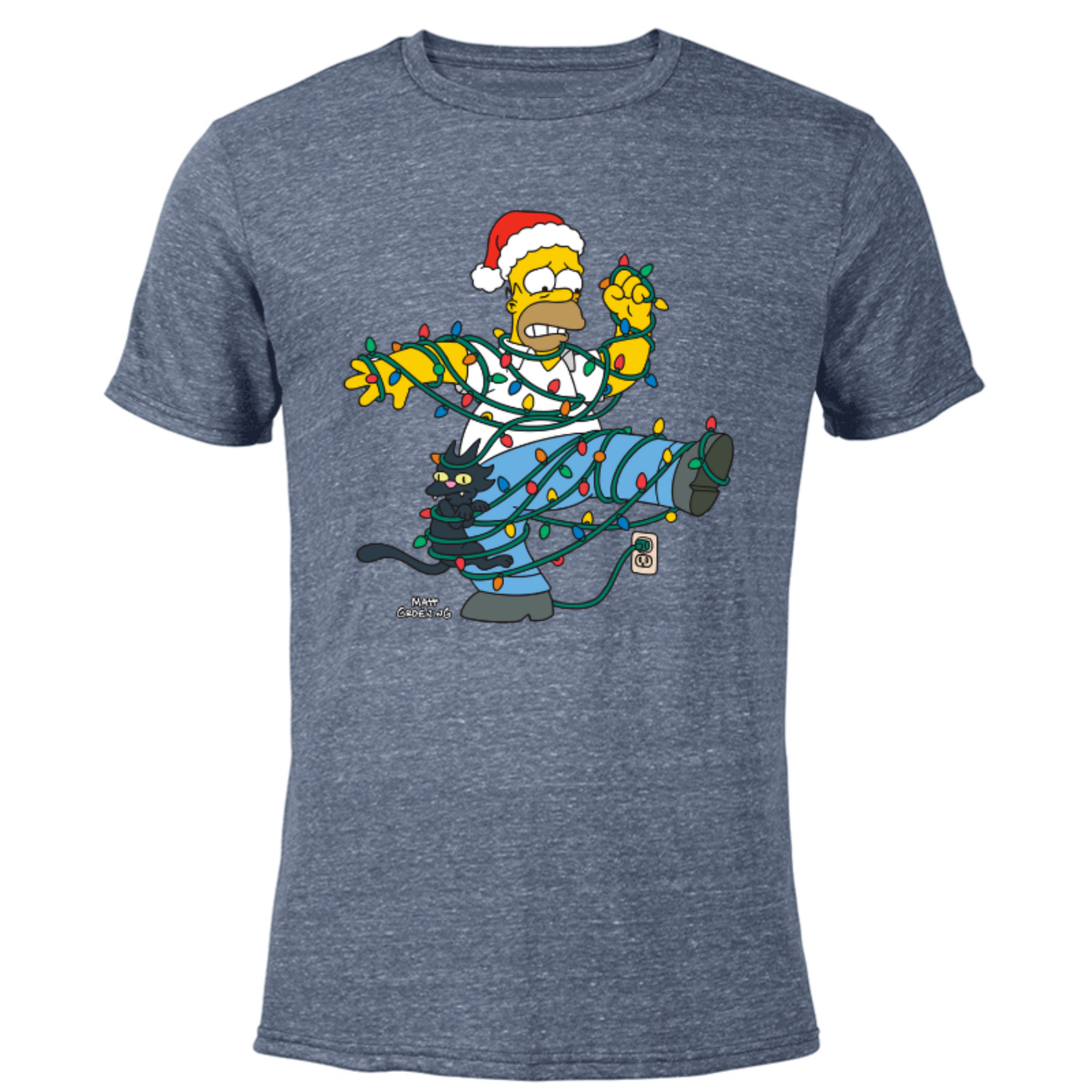 The Simpsons Homer and Snowball Tangled Holiday - Short Sleeve Blended ...