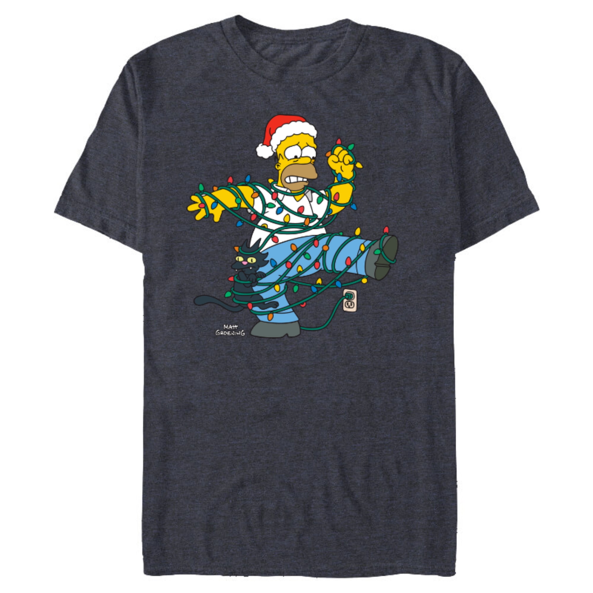 The Simpsons Homer and Snowball Tangled Holiday - Short Sleeve Blended ...