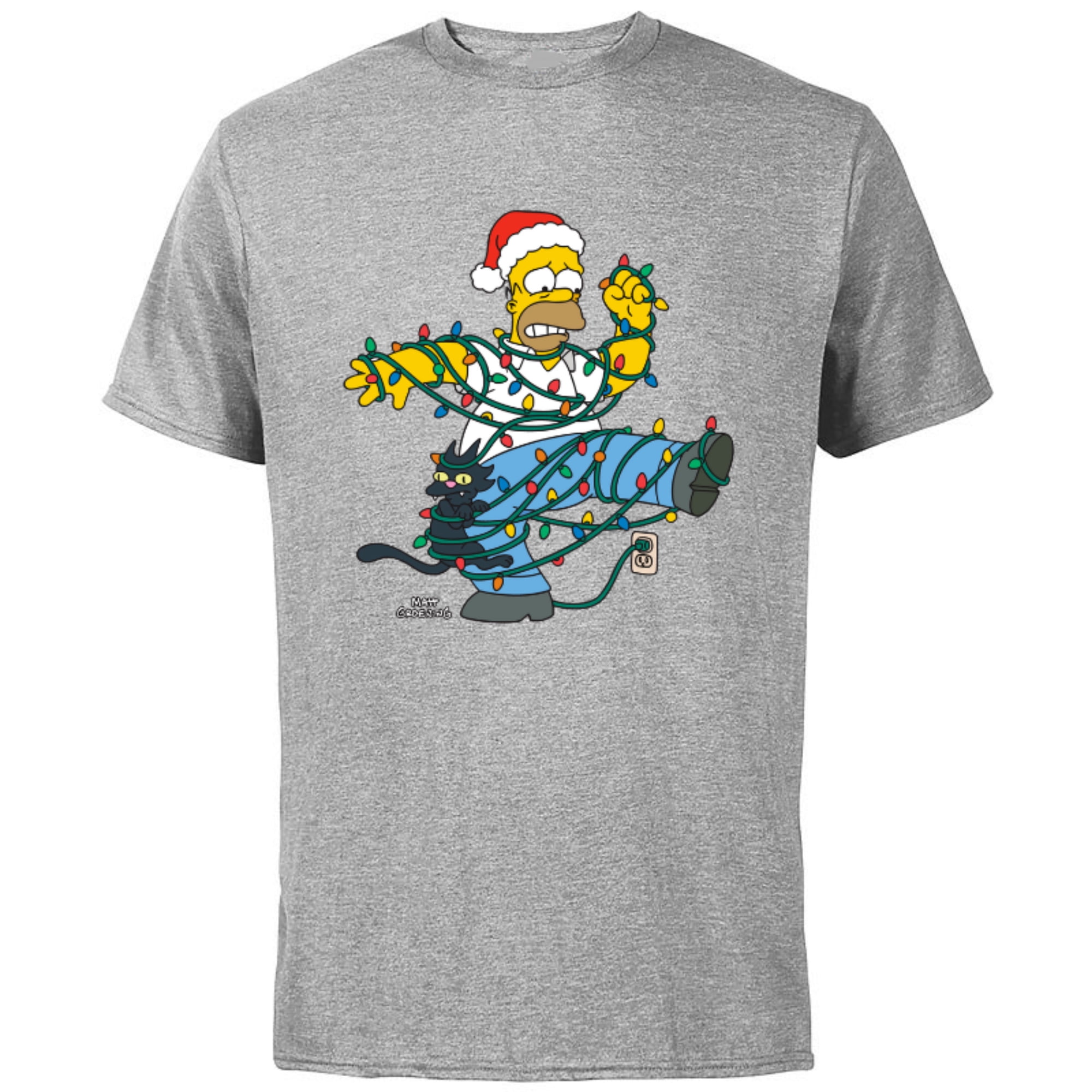 The Simpsons Homer and Snowball Tangled Holiday - Short Sleeve Cotton T ...