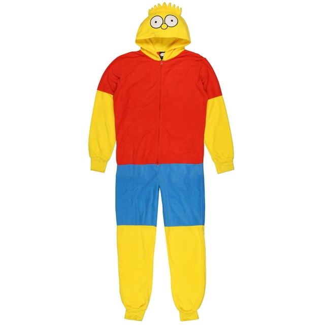 The Simpsons Hooded Union Suit - Men's Bart Simpson One Piece Character ...