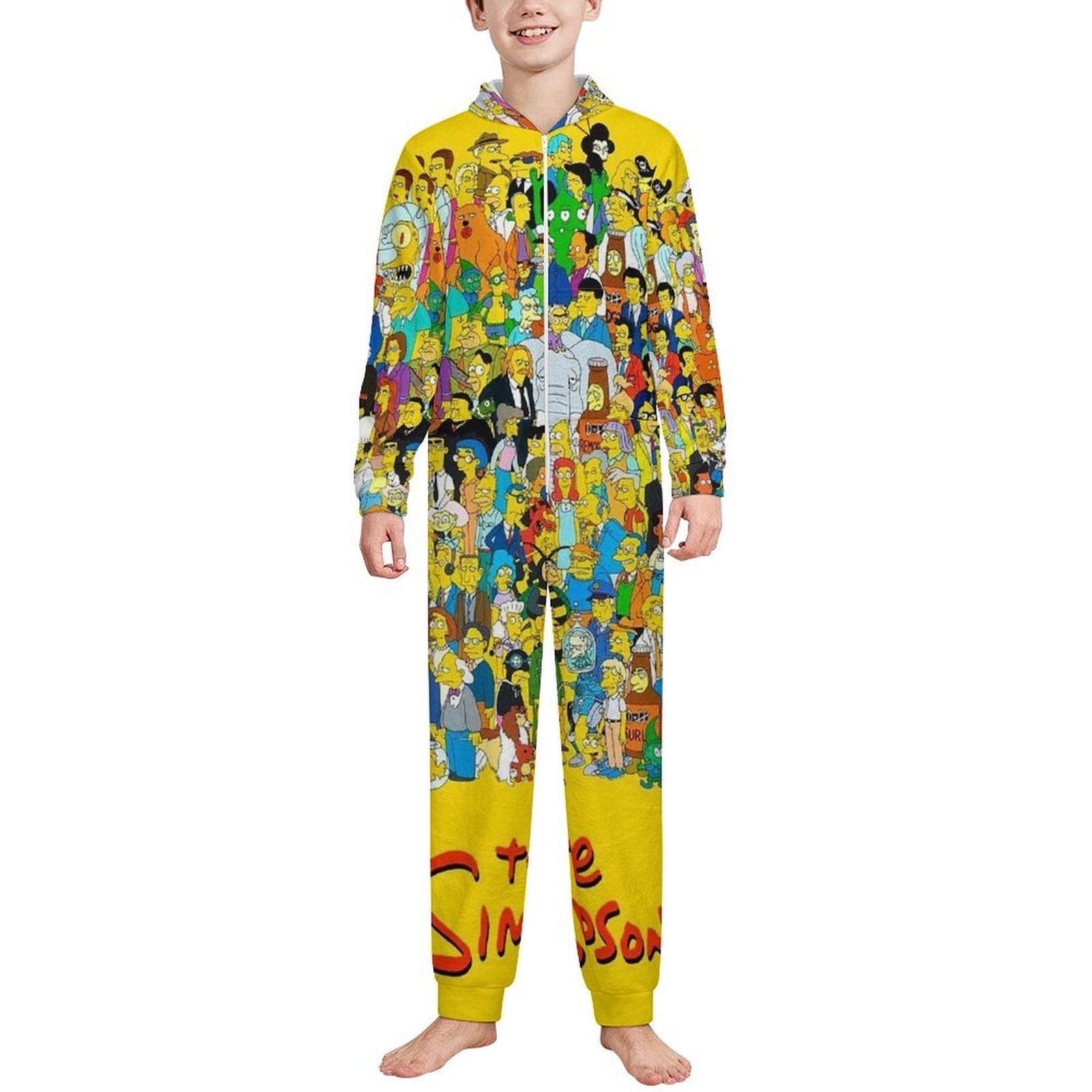 The Simpsons Hooded Union Suit Pajama Onesie Blanket Sleeper - Walmart.com