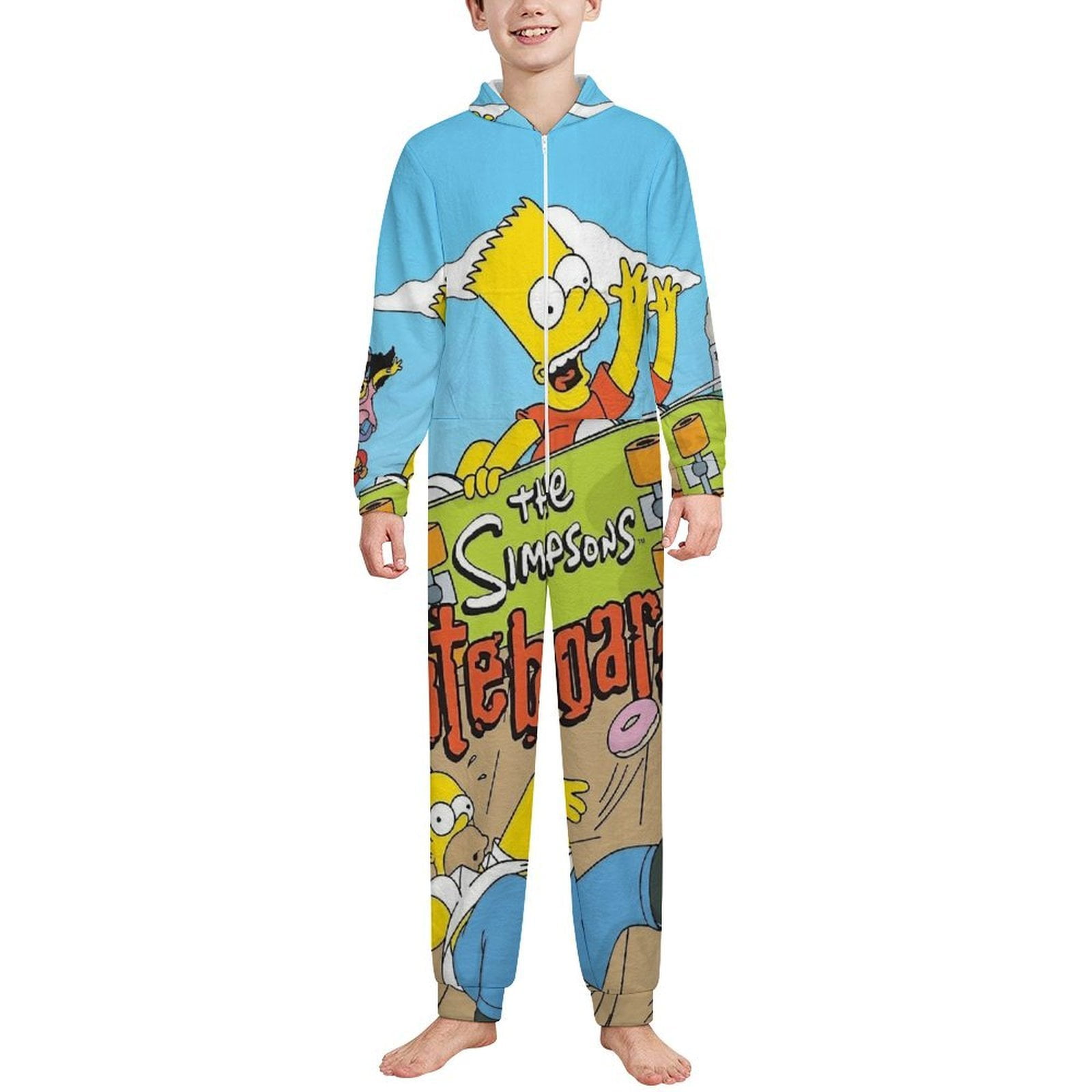 The Simpsons Hooded Union Suit Pajama Onesie Blanket Sleeper - Walmart.com