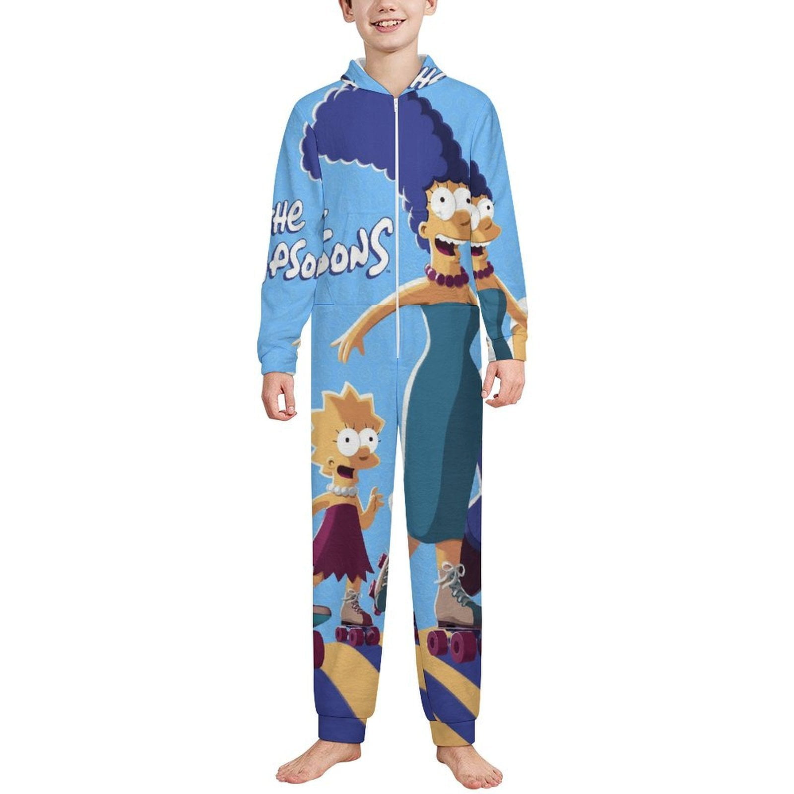 The Simpsons Hooded Union Suit Pajama Onesie Blanket Sleeper - Walmart.com