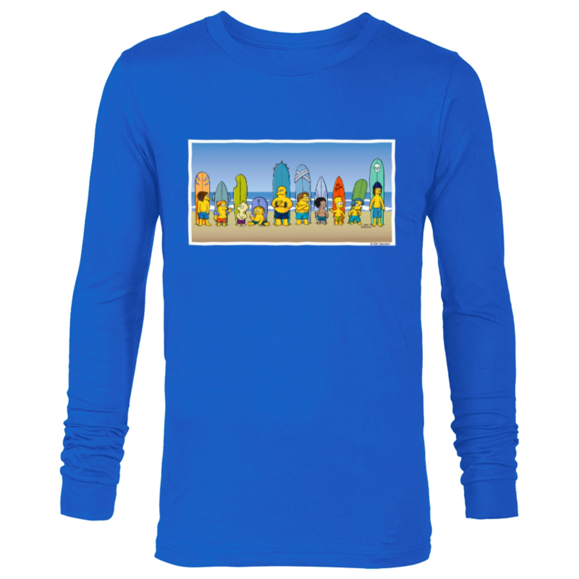 The Simpsons Isle Style Beach Surfing Bart and the Crew - Long Sleeve T ...