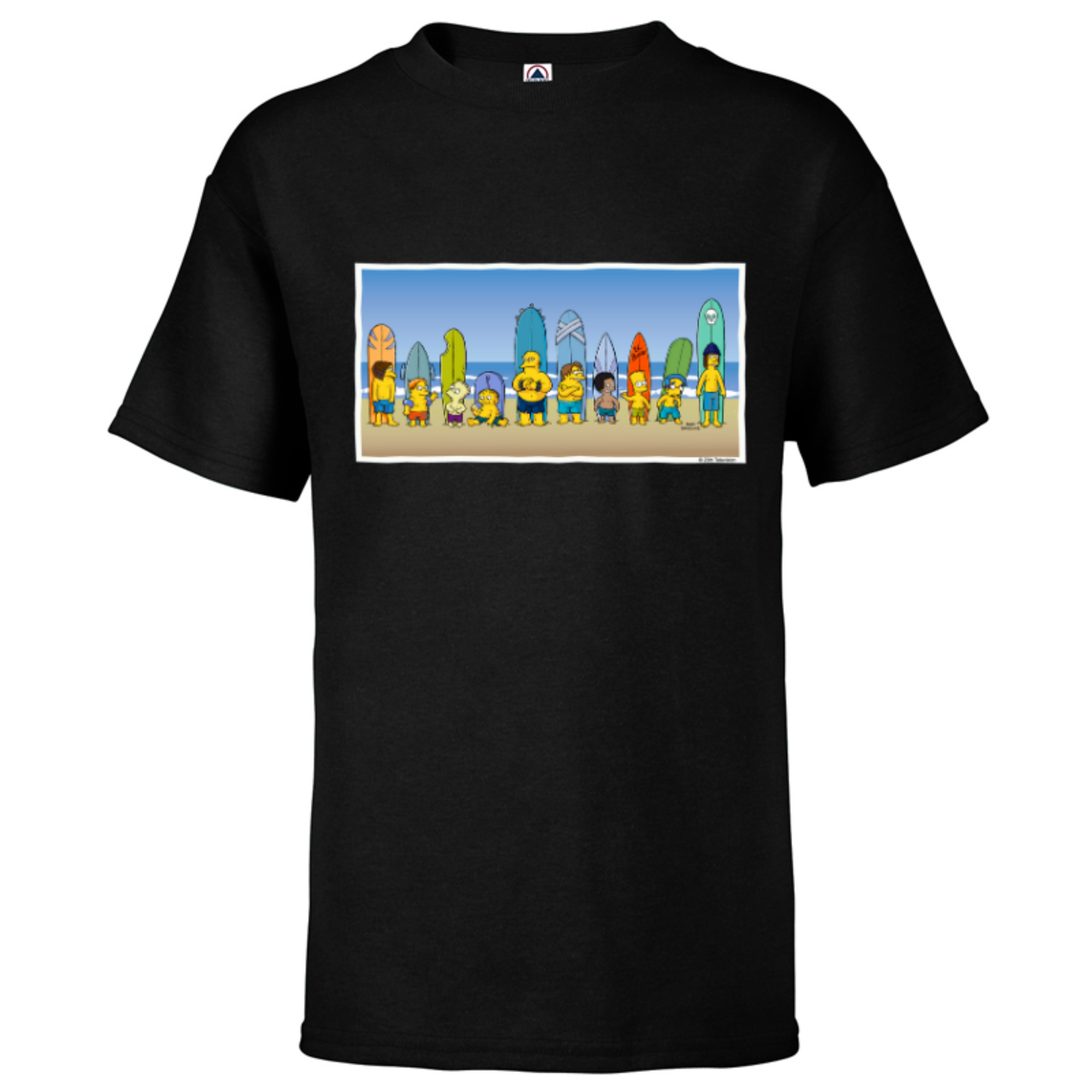 The Simpsons Isle Style Beach Surfing Bart and the Crew - Short Sleeve ...