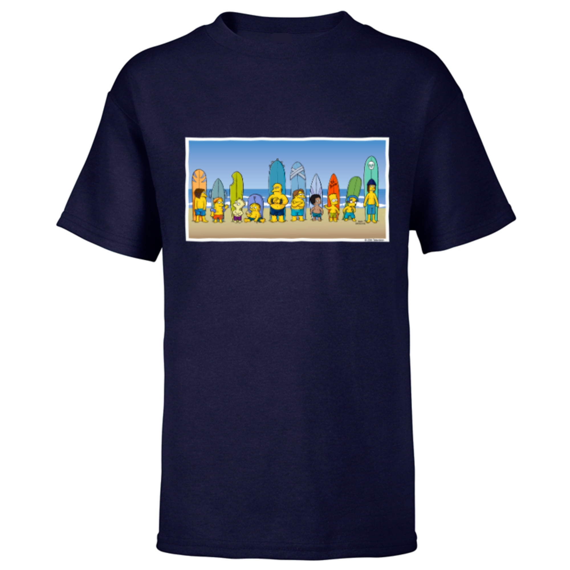 The Simpsons Isle Style Beach Surfing Bart and the Crew - Short Sleeve ...