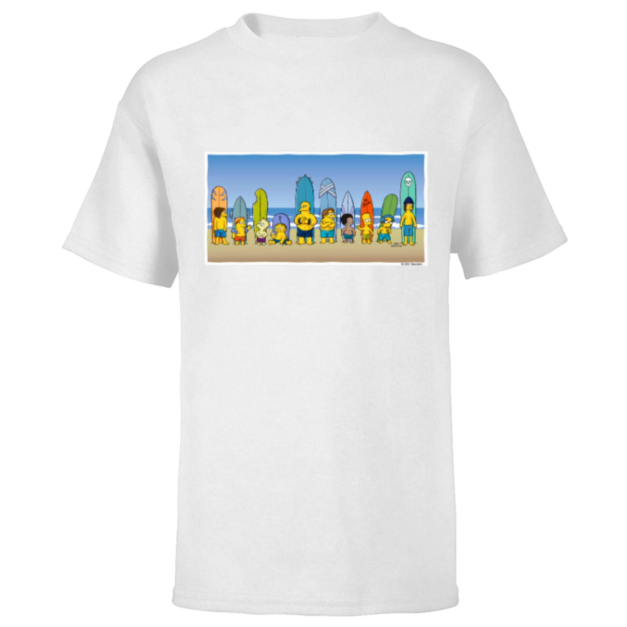 The Simpsons Isle Style Beach Surfing Bart and the Crew - Short Sleeve ...