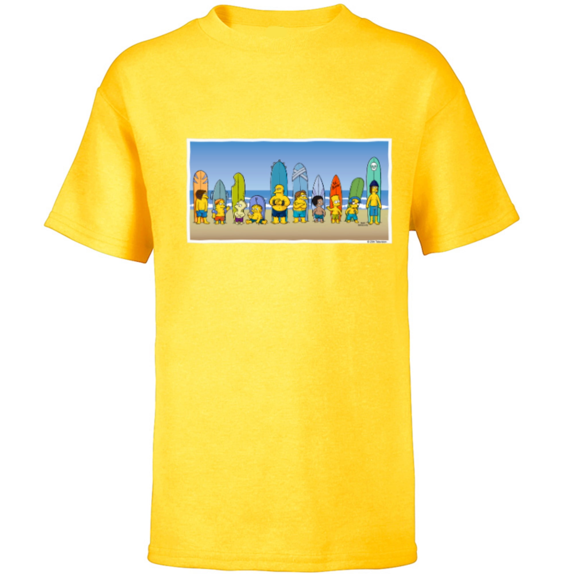 The Simpsons Isle Style Beach Surfing Bart and the Crew - Short Sleeve ...