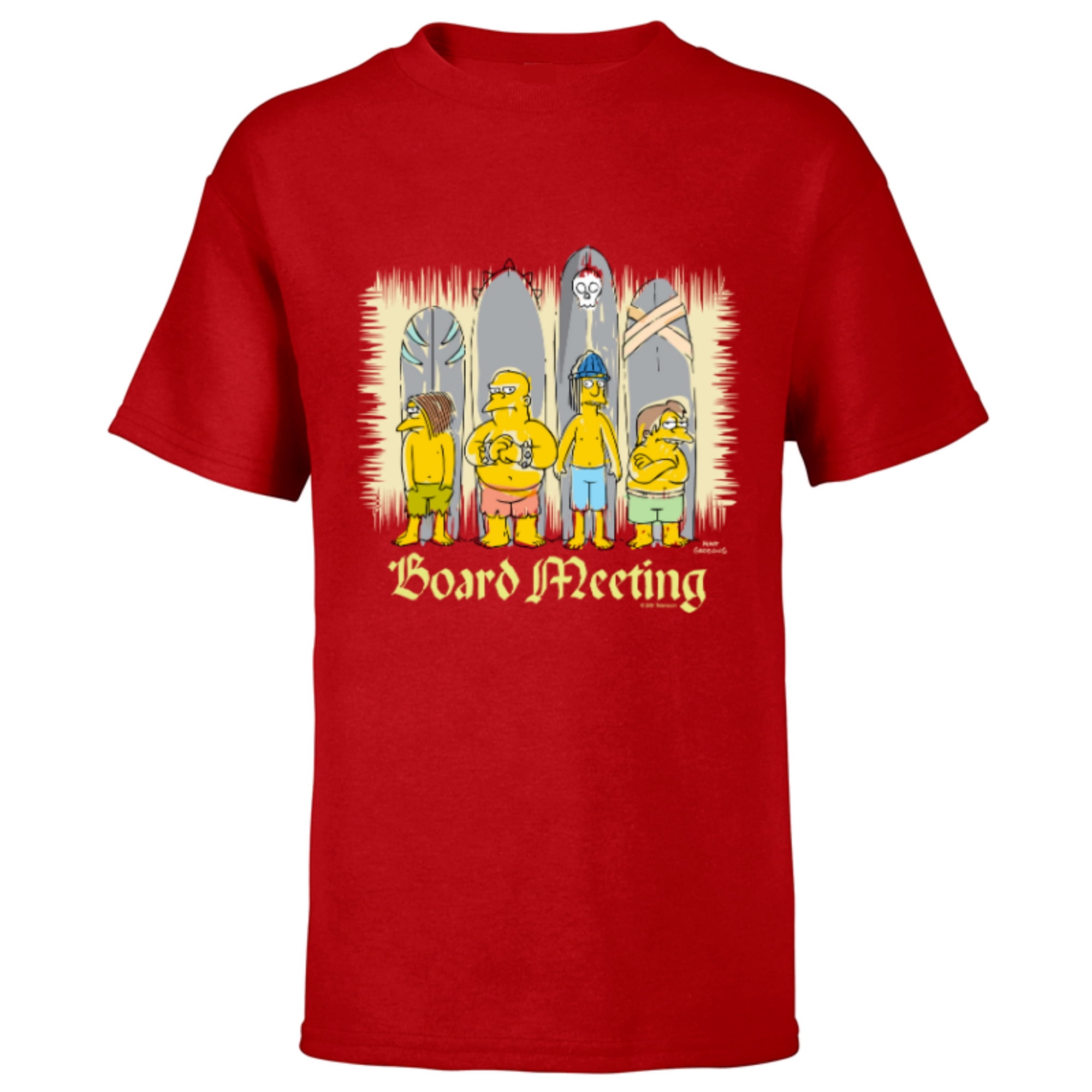 The Simpsons Isle Style Board Meeting Beach Surfing - Short Sleeve T ...