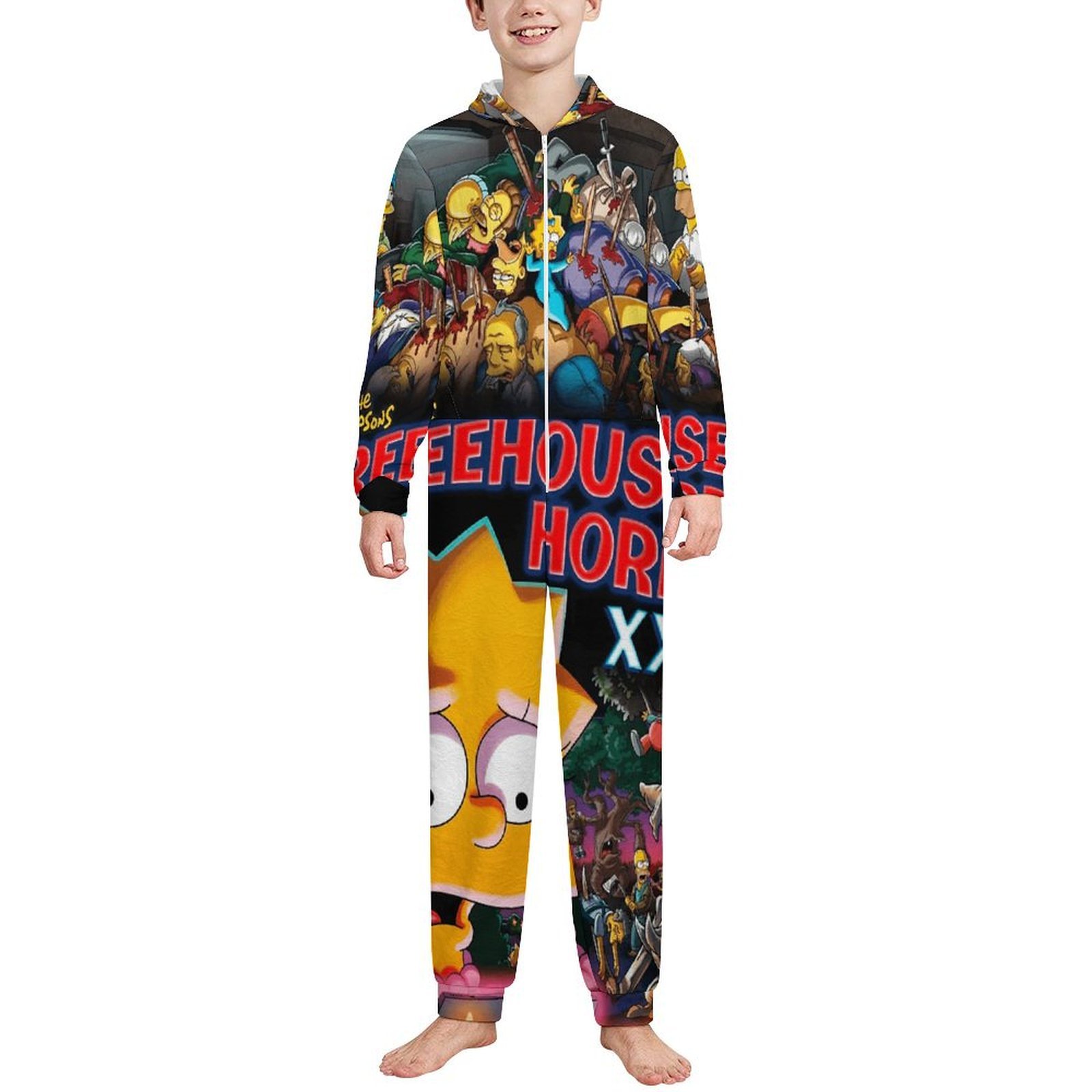 The Simpsons Kids Hooded Union Suit Pajama Onesie Blanket Sleeper for ...