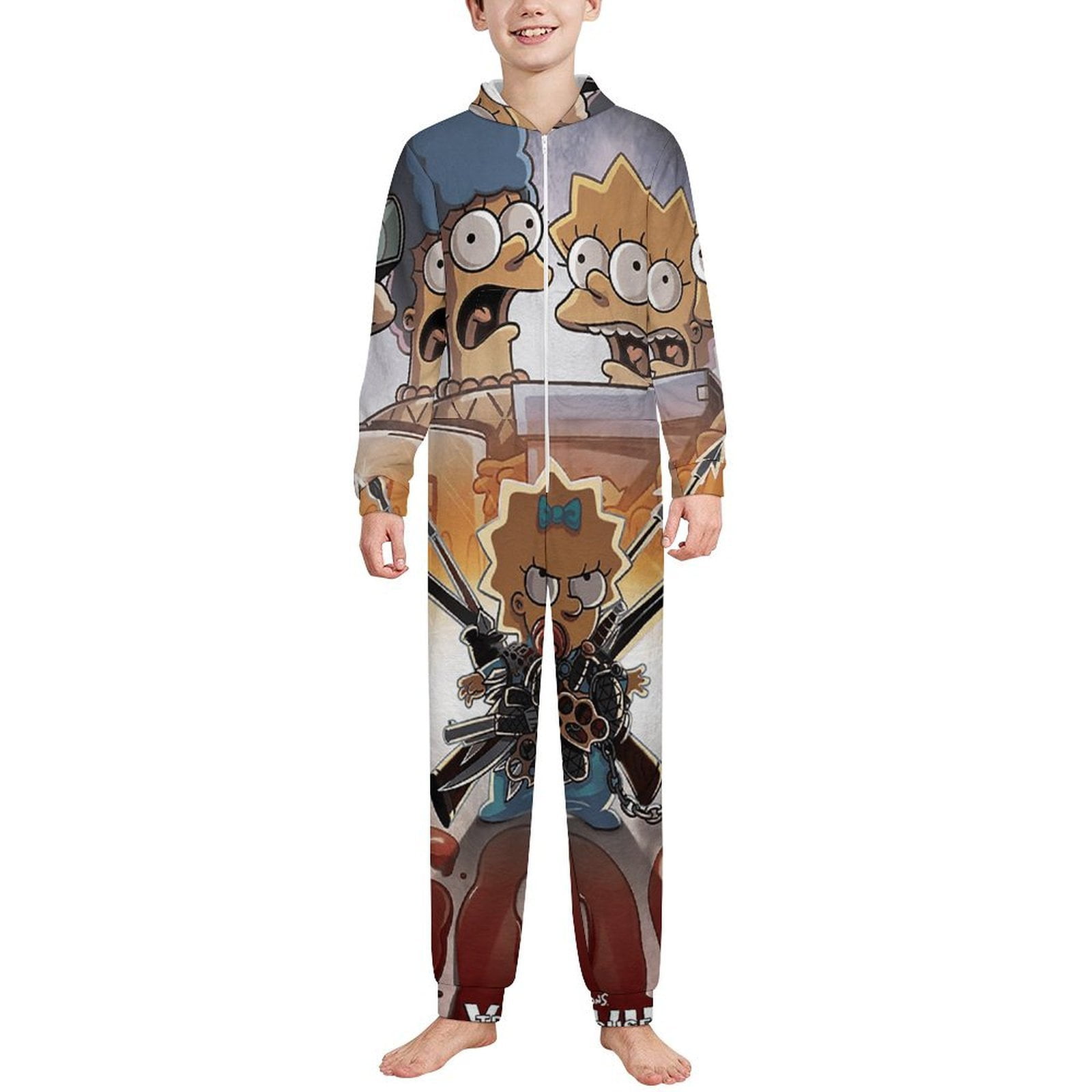 The Simpsons Kids Hooded Union Suit Pajama Onesie Blanket Sleeper for ...