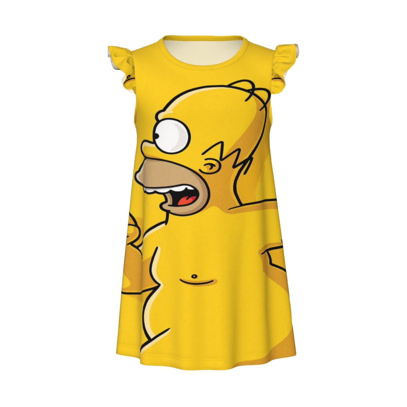 The Simpsons Little Girls Nightgowns Soft Flutter Sleeve Night Dress ...