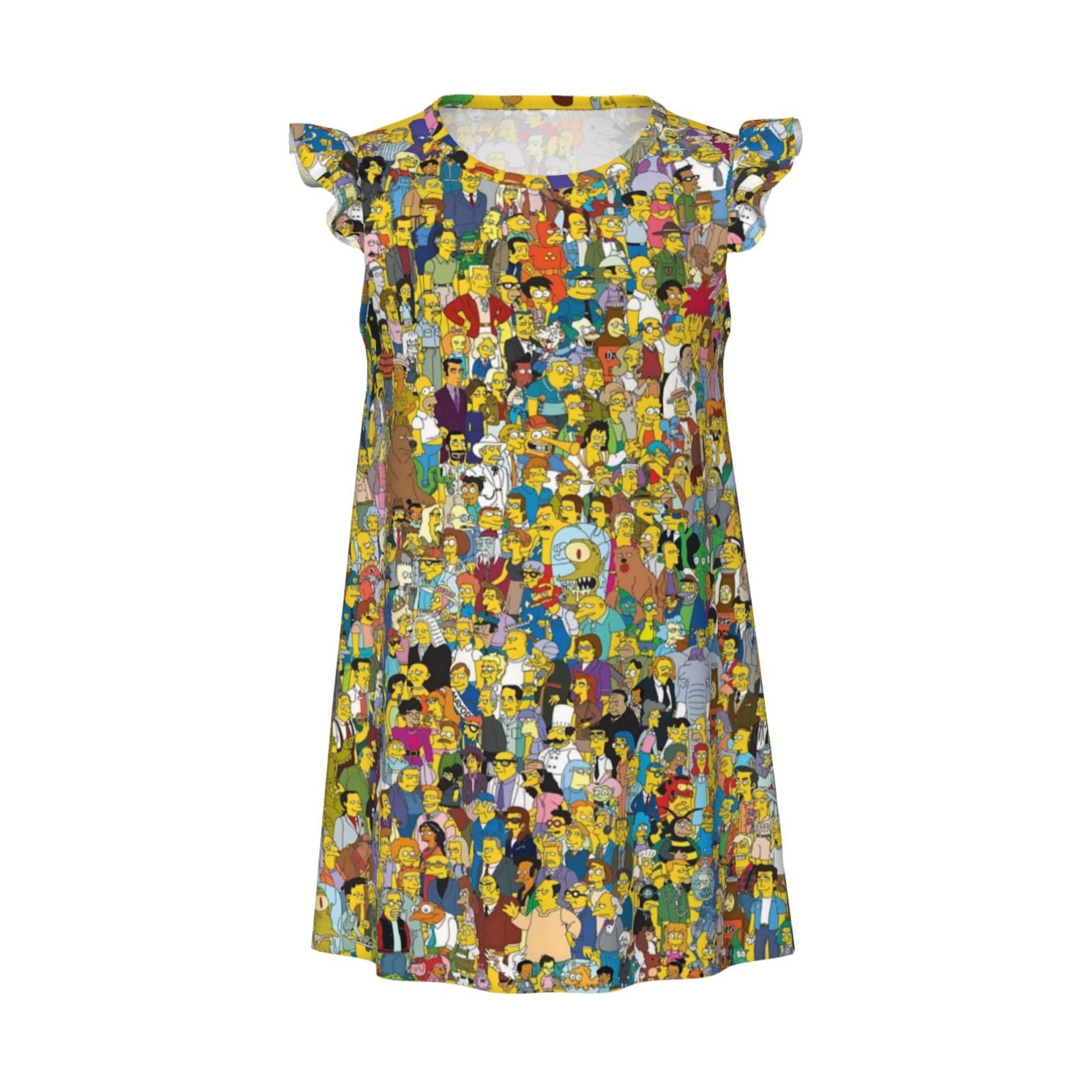The Simpsons Little Girls Nightgowns Soft Flutter Sleeve Night Dress ...