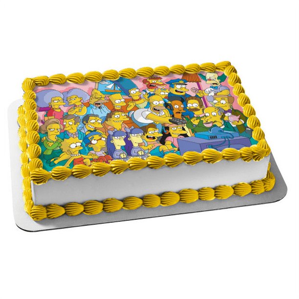 The Simpsons Marge Bart Homer Lisa Maggie Edible Cake Topper Image ...