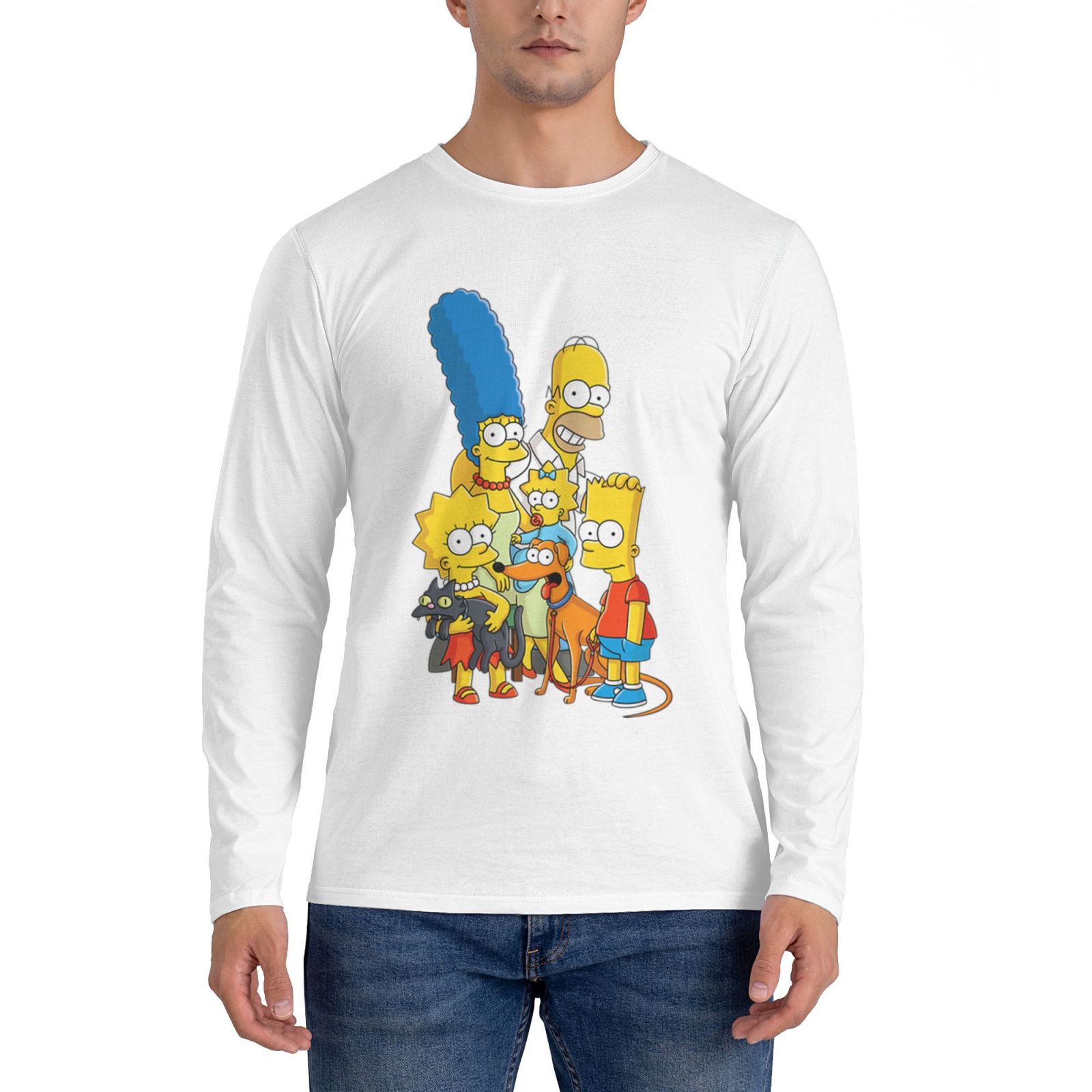 The Simpsons Men'S Classic Crew Neck Long Sleeve T-Shirts Small ...