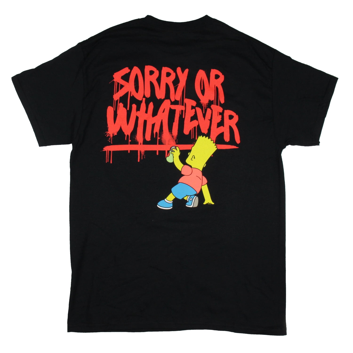 The Simpsons Men's' Bart Graffiti Sorry Or Whatever Double-Sided T ...