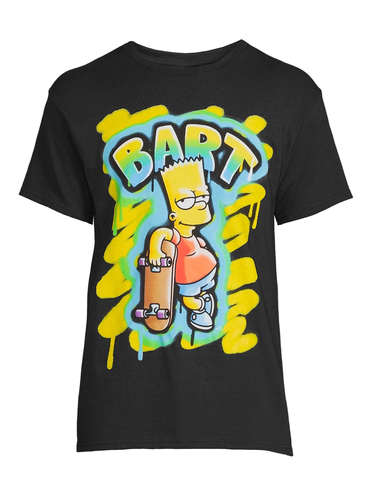 The Simpsons Men's & Big Men's Bart Airbrush Graphic T-Shirt with Short ...