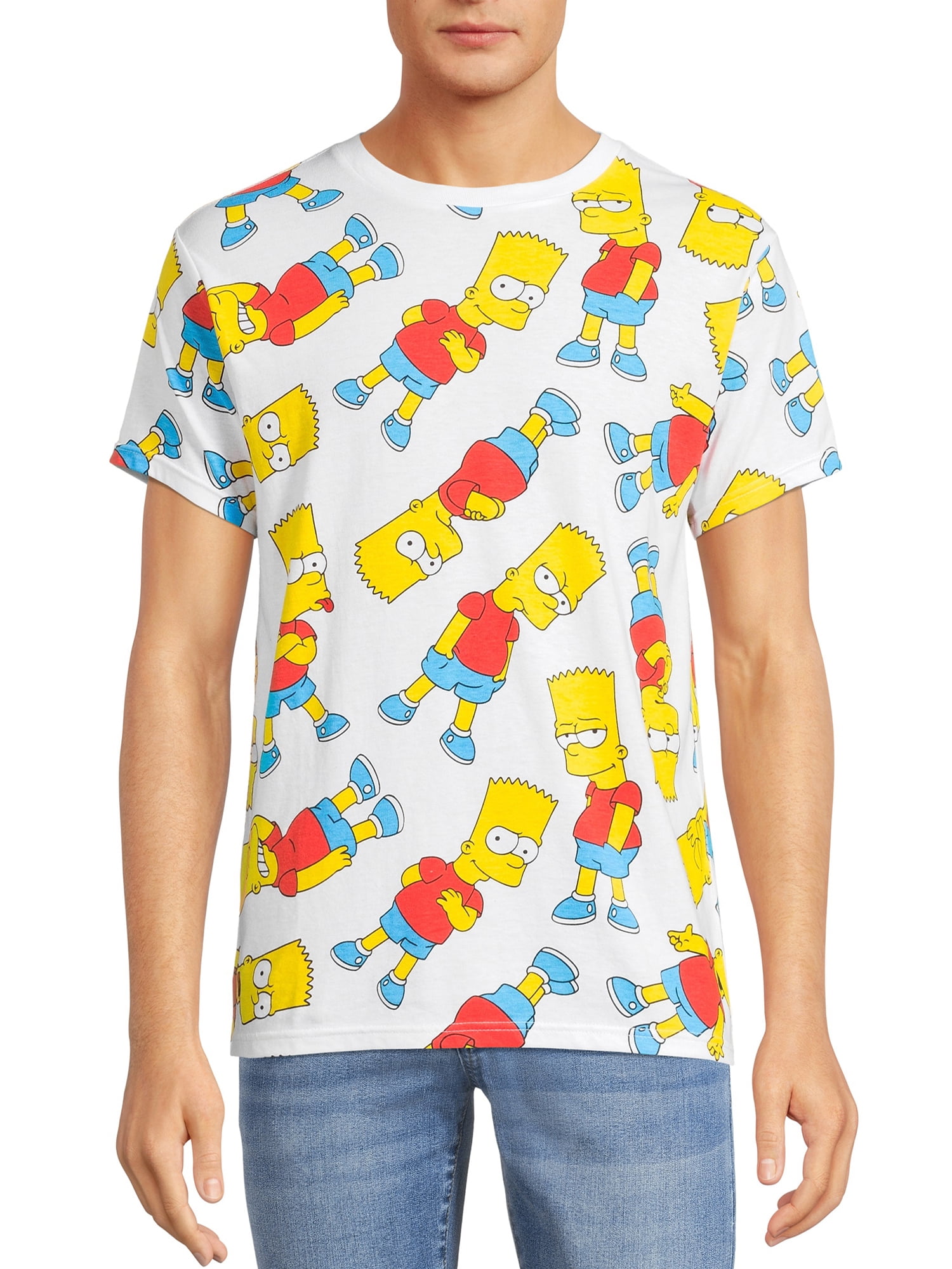 The Simpsons Men's Bart Simpson Graphic Tee Shirt, S-3XL, Cotton Blend ...
