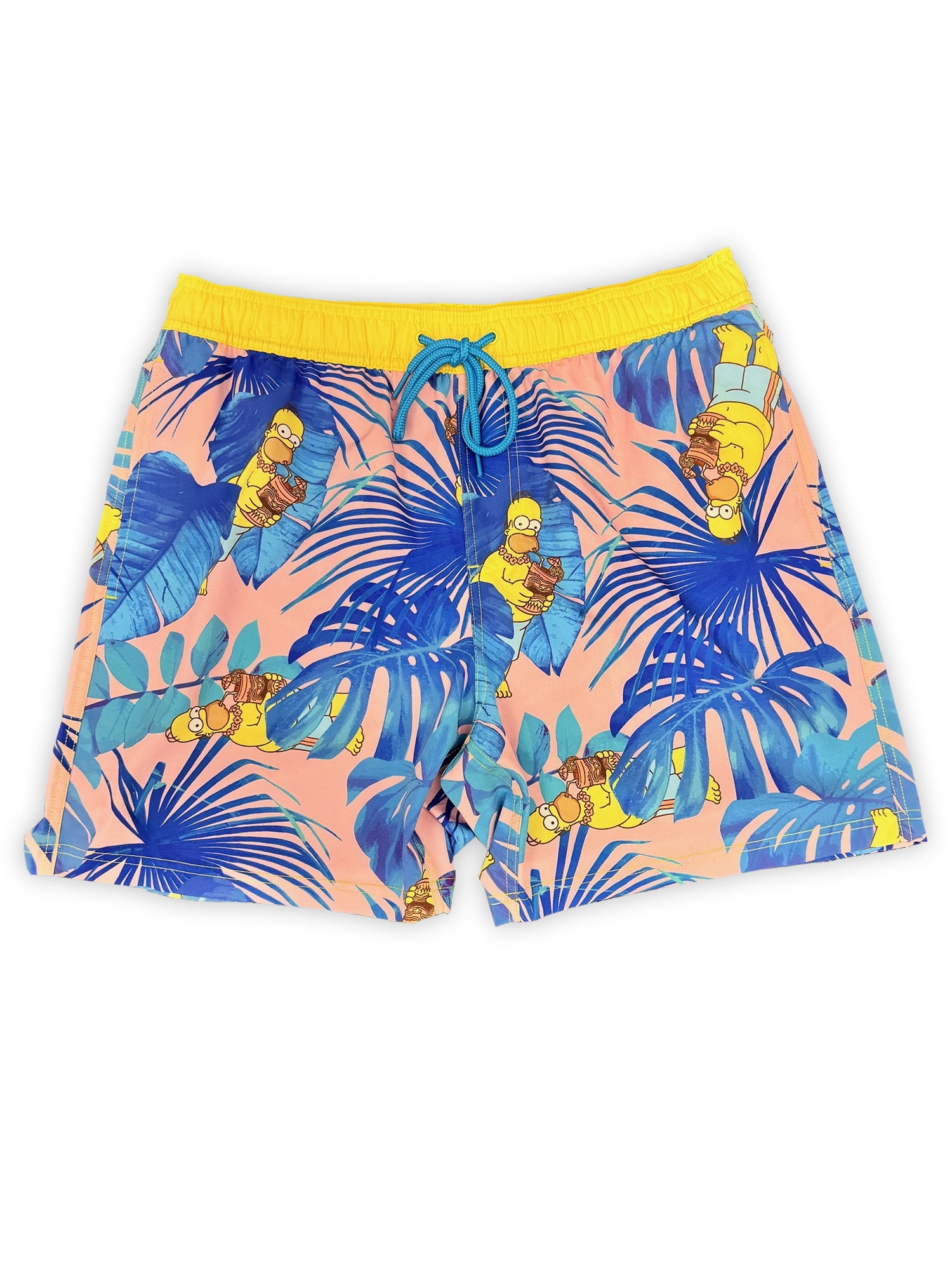 The Simpsons Men’s & Big Men's Graphic Swim Shorts, Homer Tiki, Sizes S ...