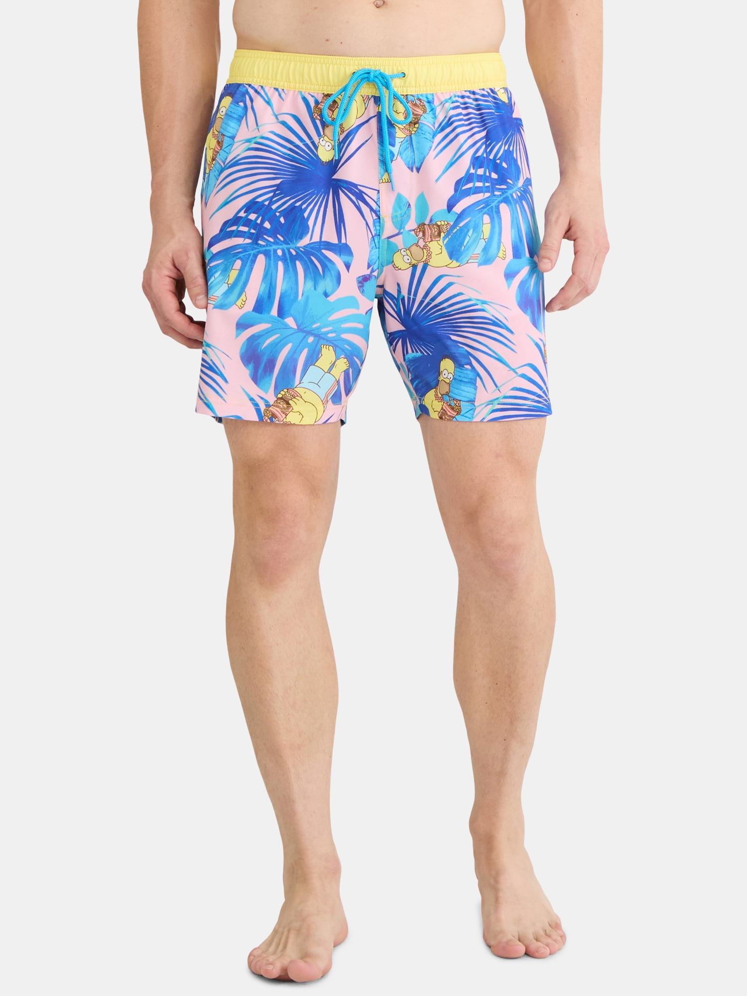 The Simpsons Men’s & Big Men's Graphic Swim Shorts, Homer Tiki, Sizes S ...