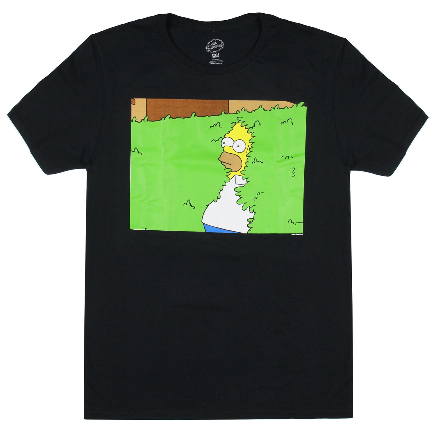 The Simpsons Men's Homer Simpson Disappearing In Hedge Meme T-Shirt Tee ...