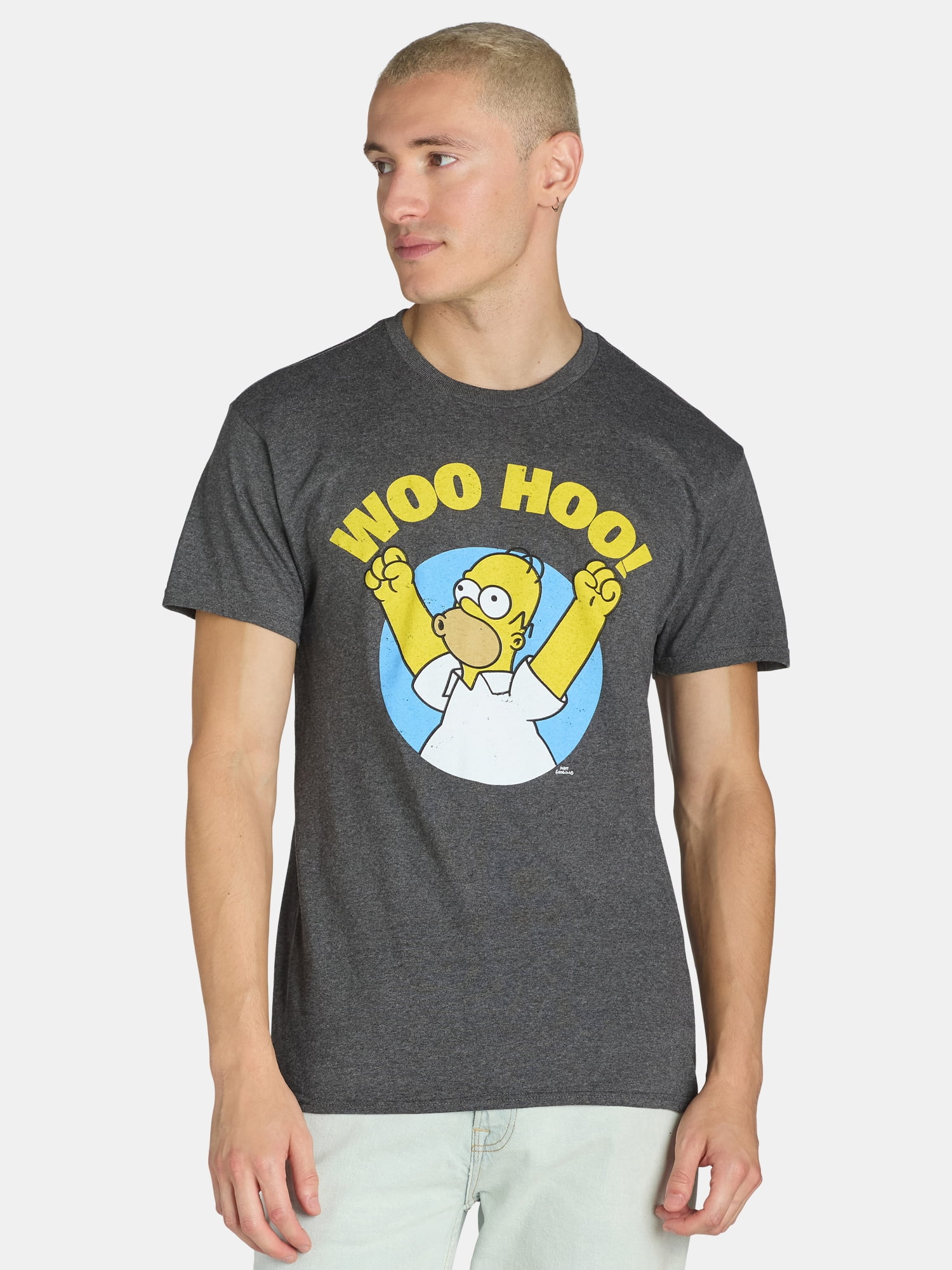 The Simpsons Men's Homer Woohoo Graphic Tee with Short Sleeves, Sizes S ...