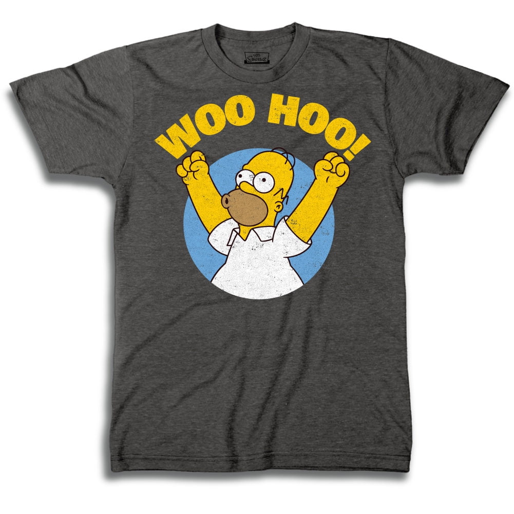 The Simpsons Men's Homer Woohoo Graphic Tee with Short Sleeves, Sizes S ...