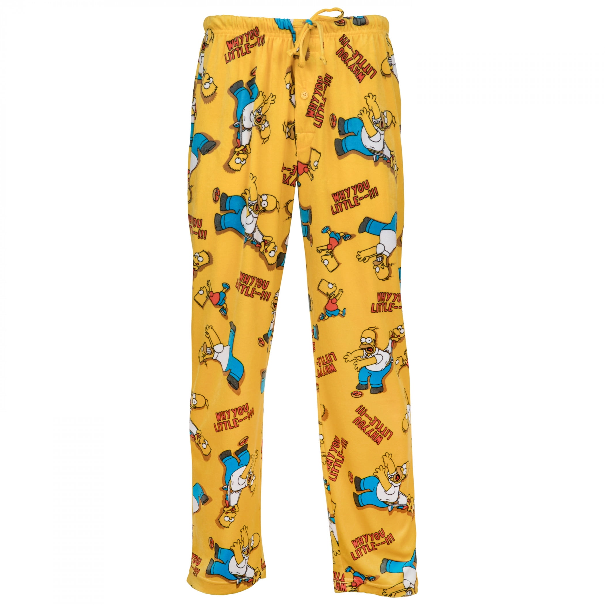 The Simpsons Mens Homer Pajama Pants Sleepwear Loungewear, Yellow, Size ...