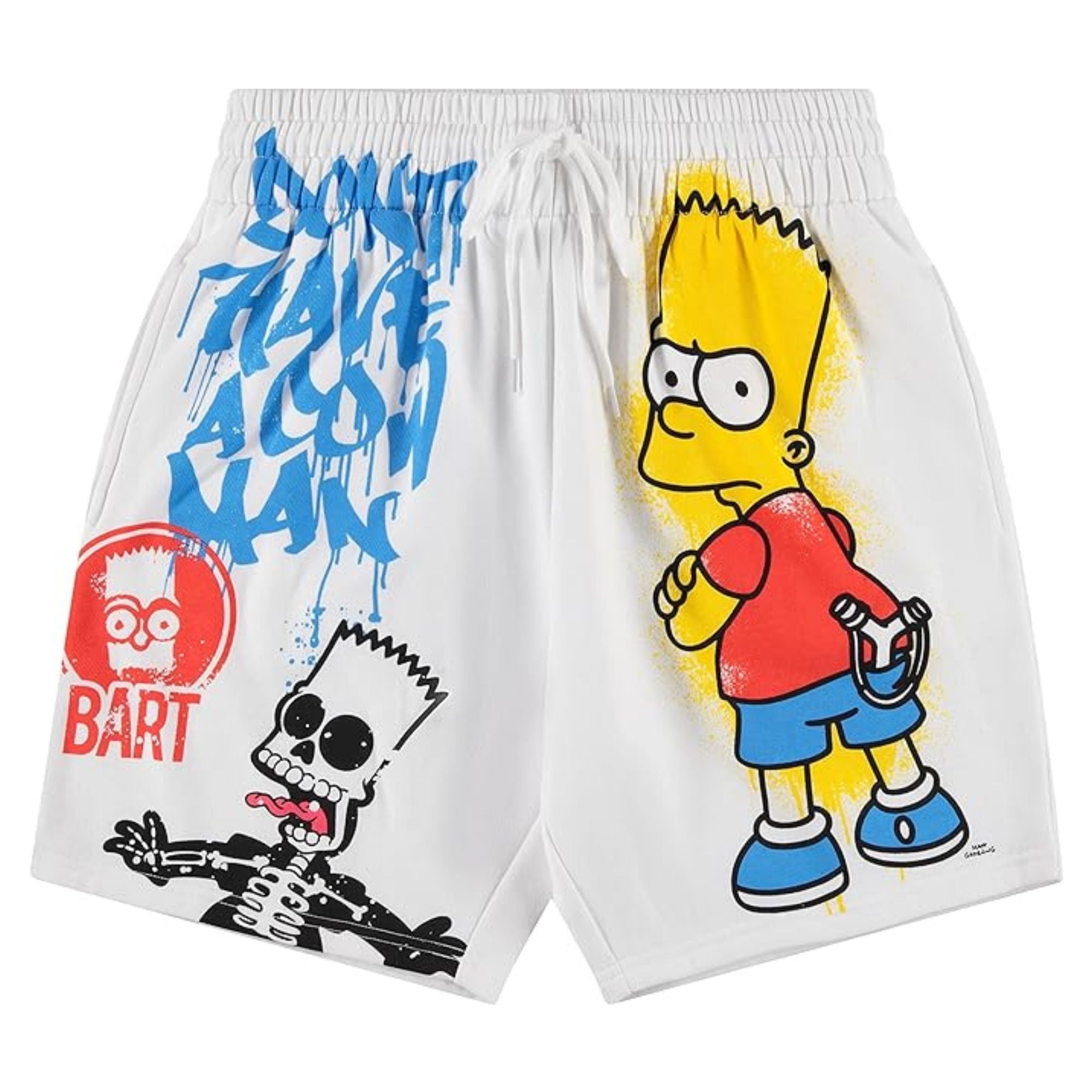 The Simpsons Men's Shorts, Graphic Print Bart Simpson Mesh Basketball ...