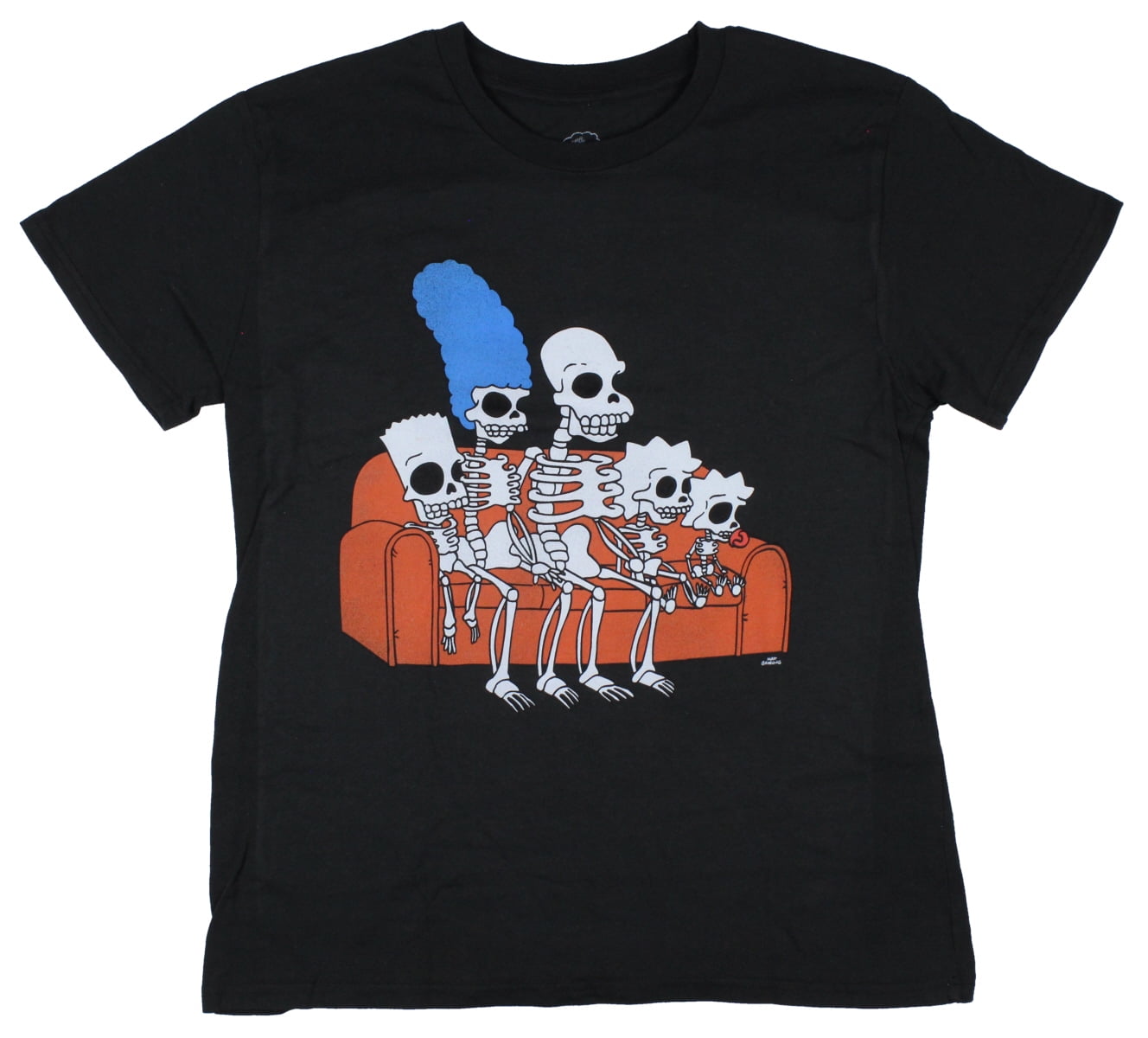 The Simpsons Mens' Skeleton Family Couch Gag T-Shirt (X-Large ...